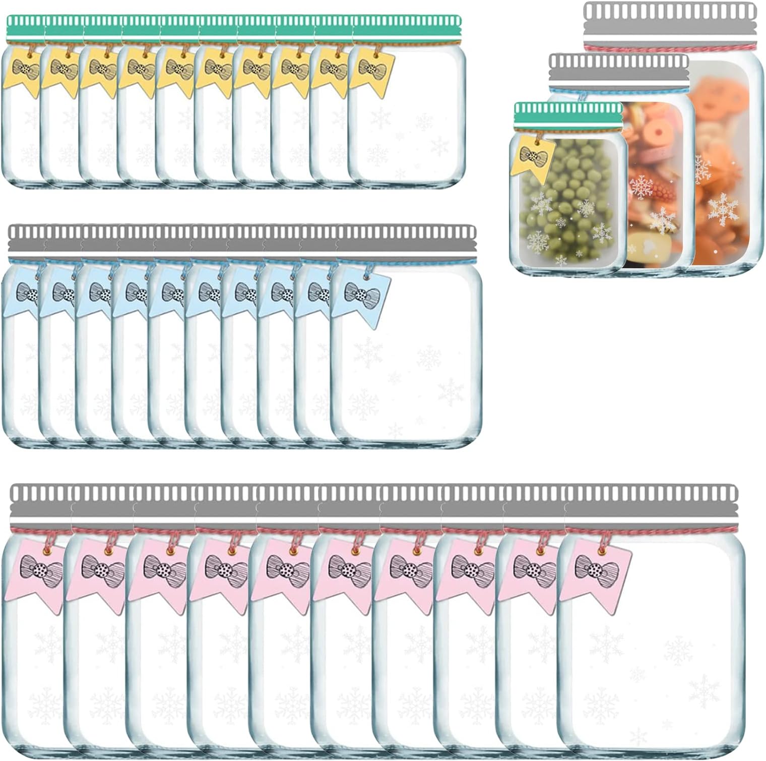 Amazon.com: Enkrio 20 Pack Reusable Mason Jar Bags Reusable Mason Jar ...