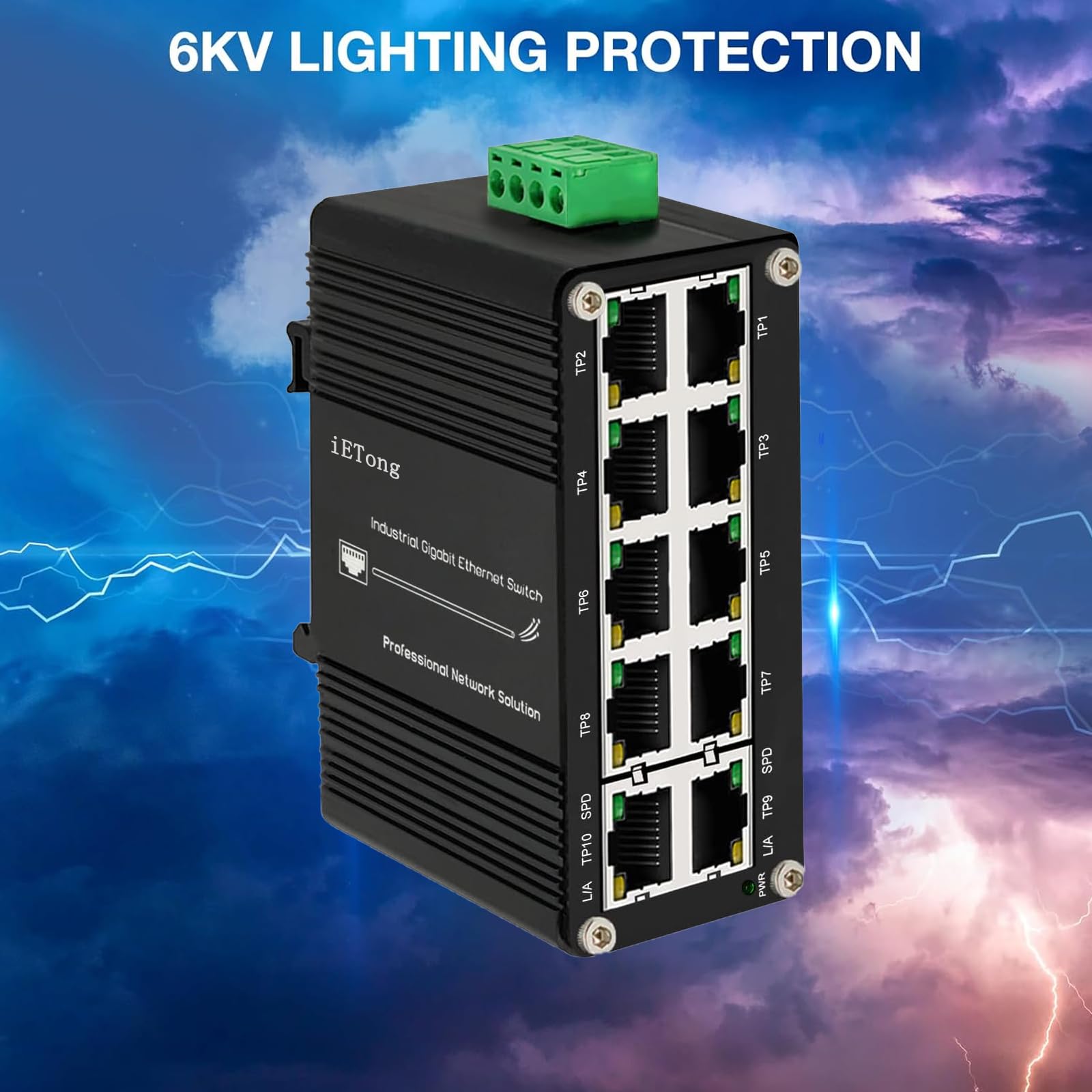 Snapklik.com : Industrial 10 Ports Gigabit Ethernet Switch,Din Rail ...