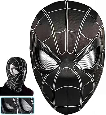 Spider Hero Mask with Moving Eyes, Full Face Chin Control Eyes ...