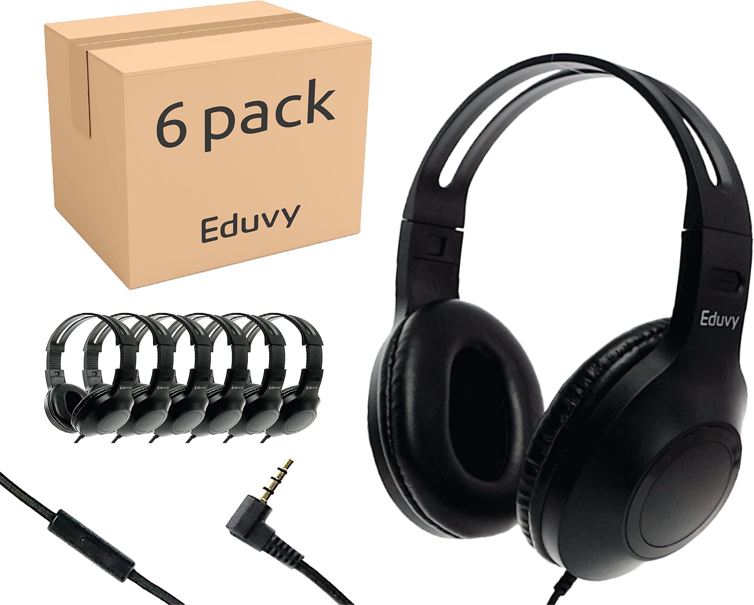 Amazon.com: Eduvy Bulk Headphones for Classroom with Microphone, Wired ...