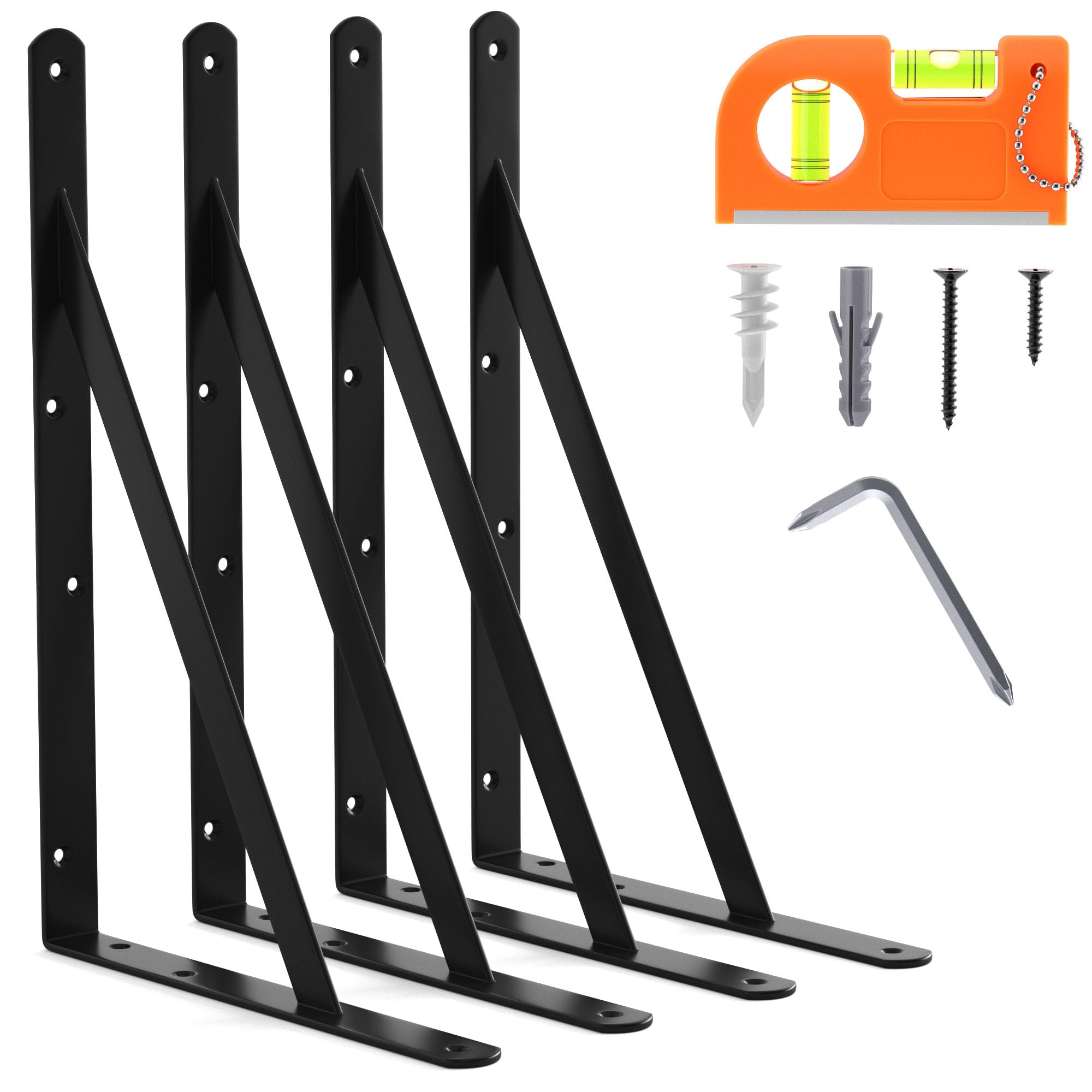 Snapklik.com : 14 Inch Shelf Brackets & Supports, Large Wall Brackets ...
