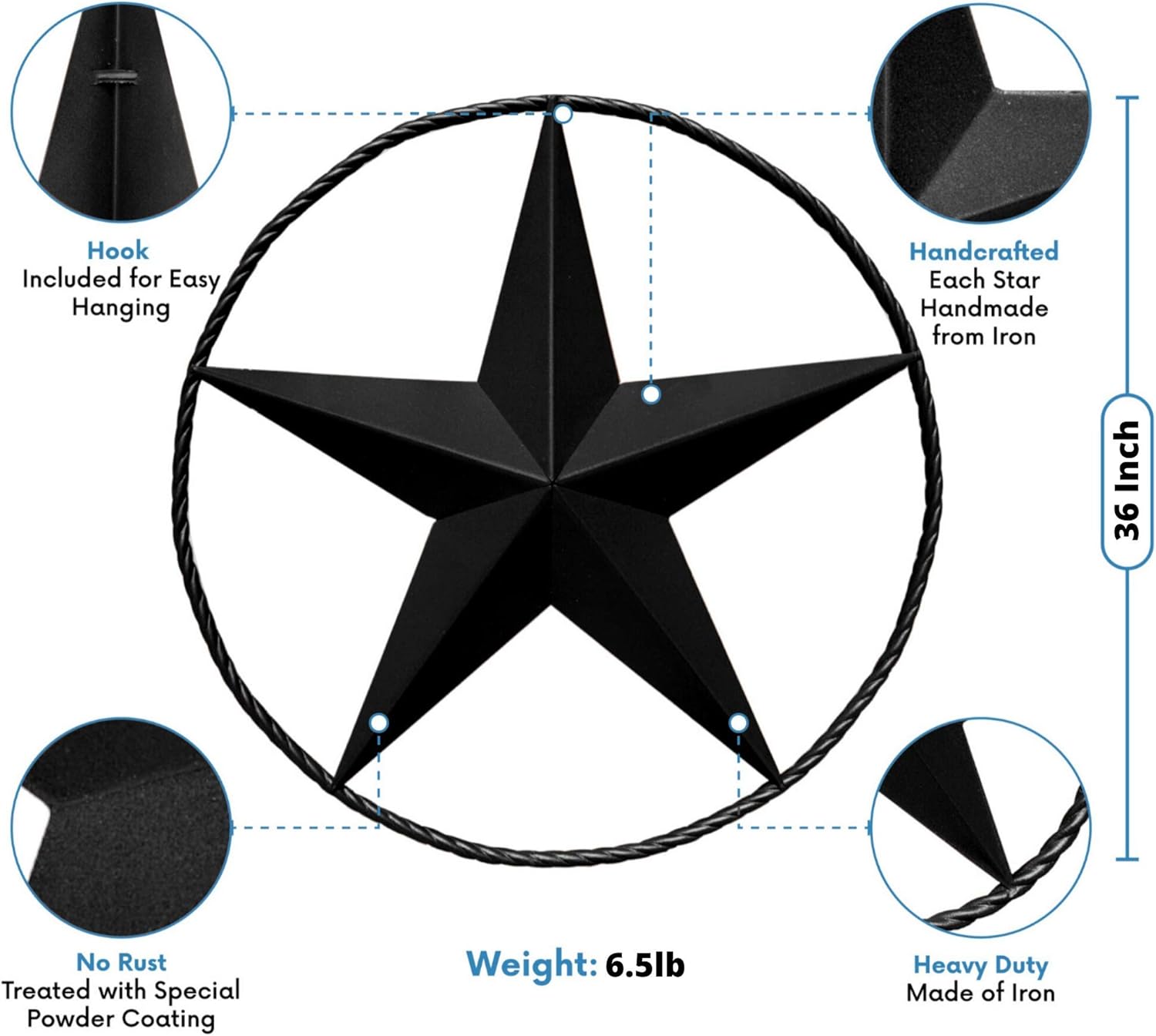 Buy Dark Bronze Barn Star – Metal Stars for Outside, Texas Star Metal ...