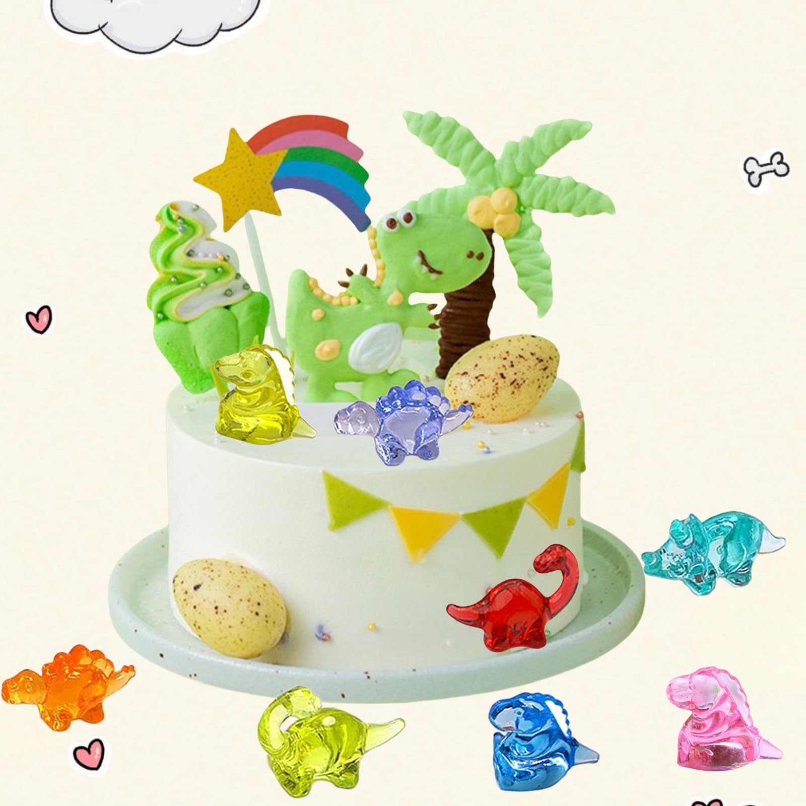 Mini Figurines TOUCH TOP , 60 Pcs Mini Dinosaur Figures Sensory Bin ...