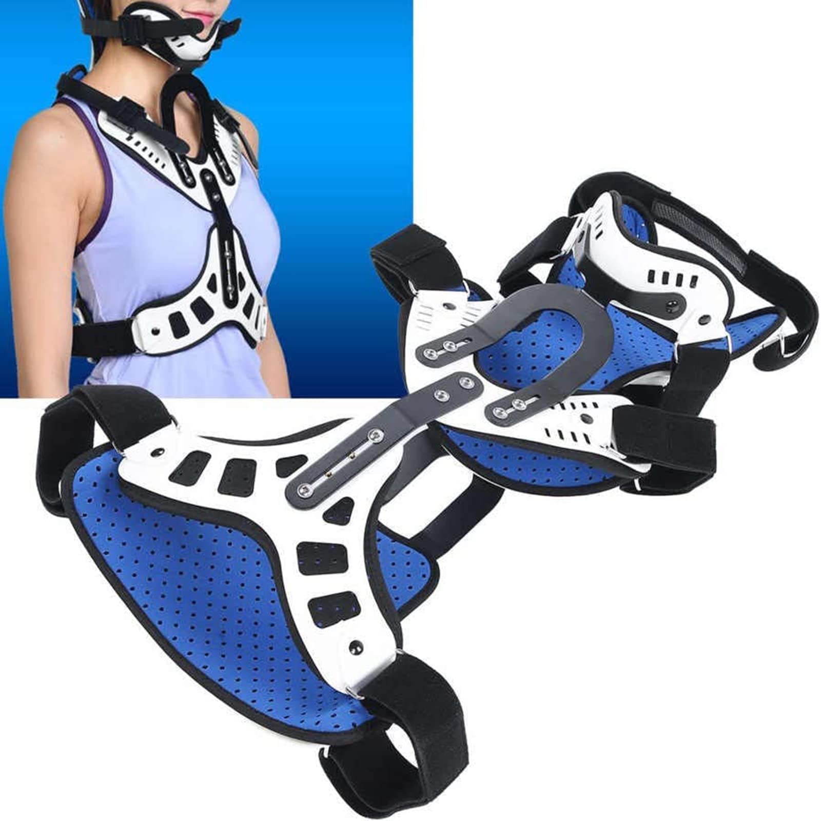 Buy Adjustable Cervical Thoracic Brace, Neck Support Fixation Orthosis ...