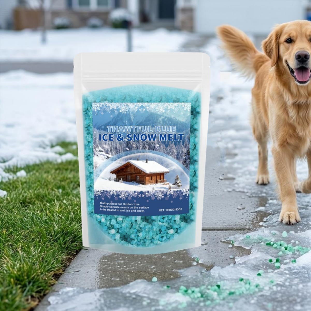 Amazon.com: Ice & Snow Melt,Fast-Acting Blue Ice Melt Pellets for ...