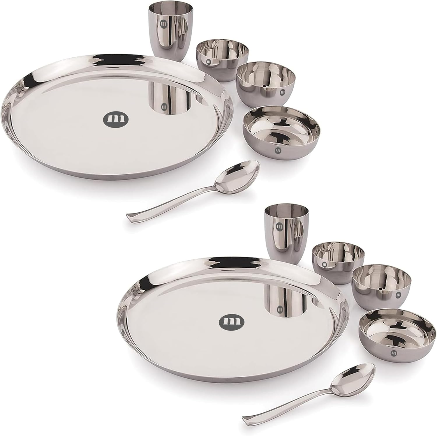 Amazon.com: MARU 12 Pieces Stainless Steel Dinner Set | Steel bartan ...
