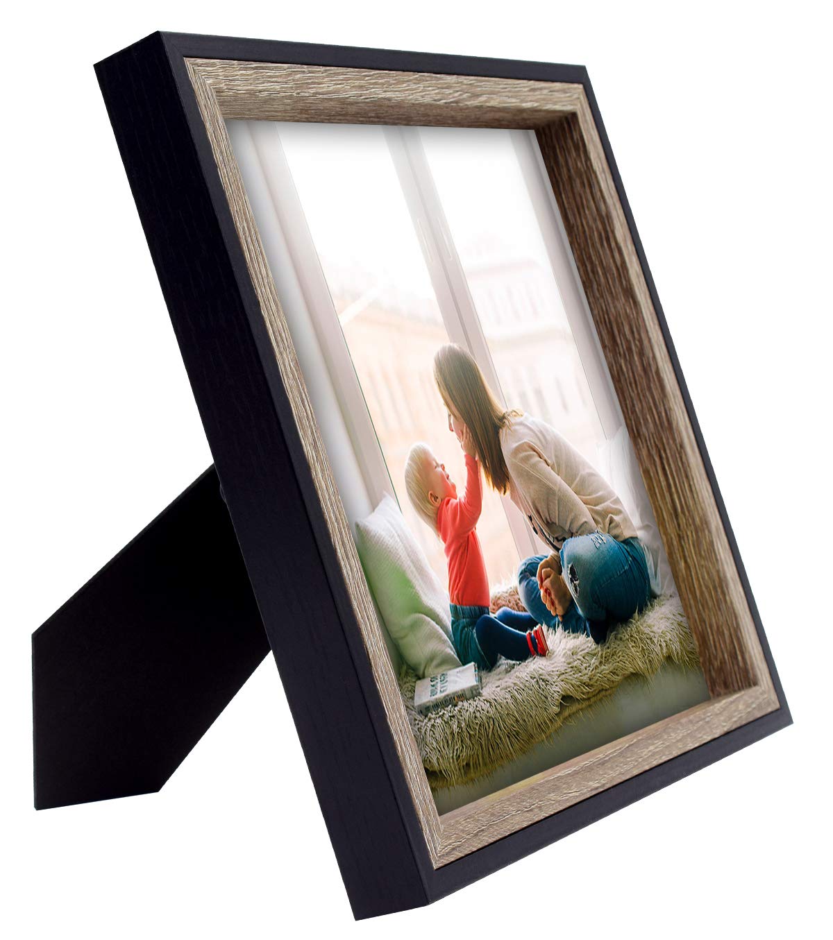 Golden State Art, 8x8 Tall/Split Molding Picture Frame, Includes Easel ...