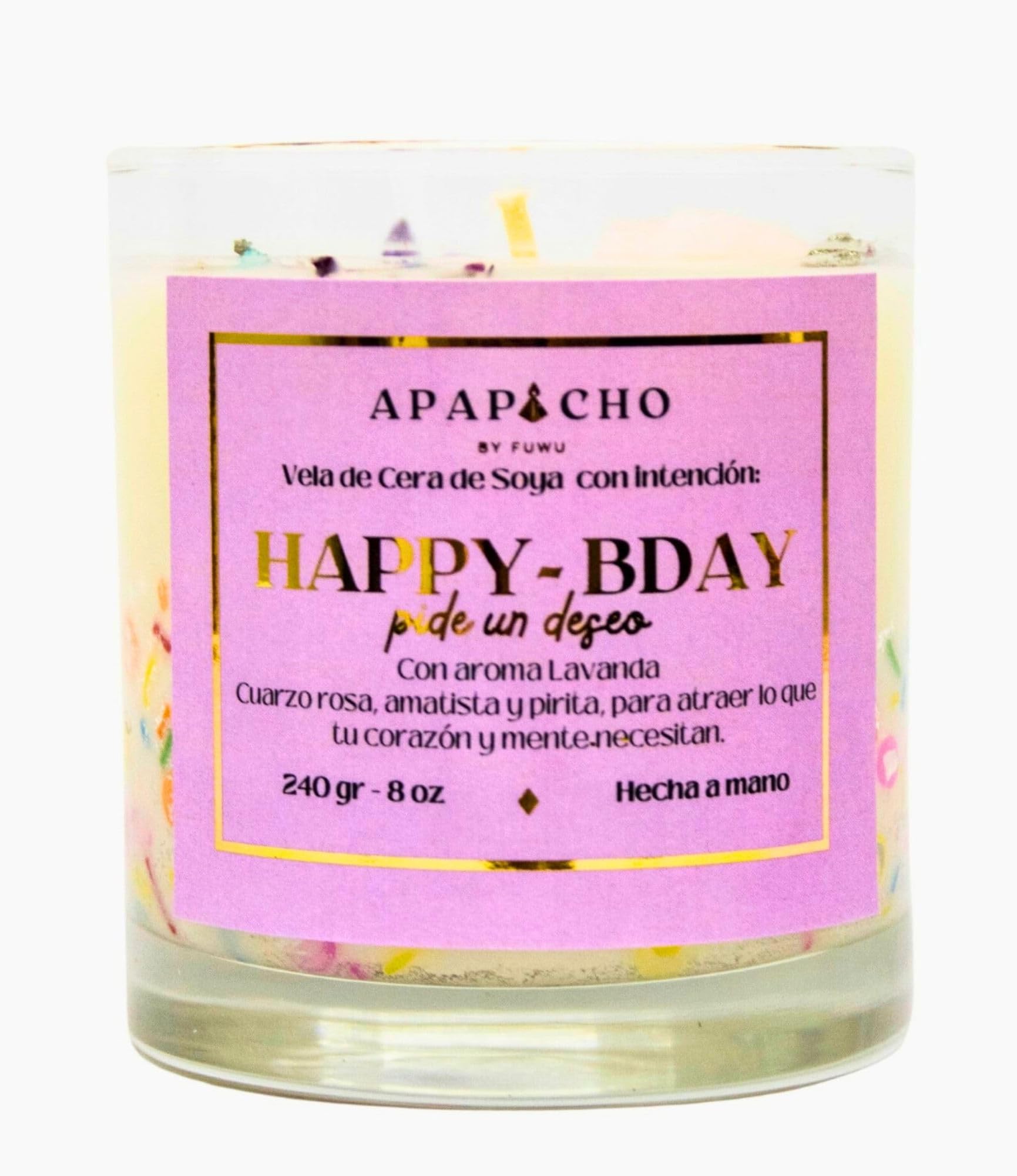 Fuwu, velas aromaticas relajantes de cera de soya con cuarzos naturales ...