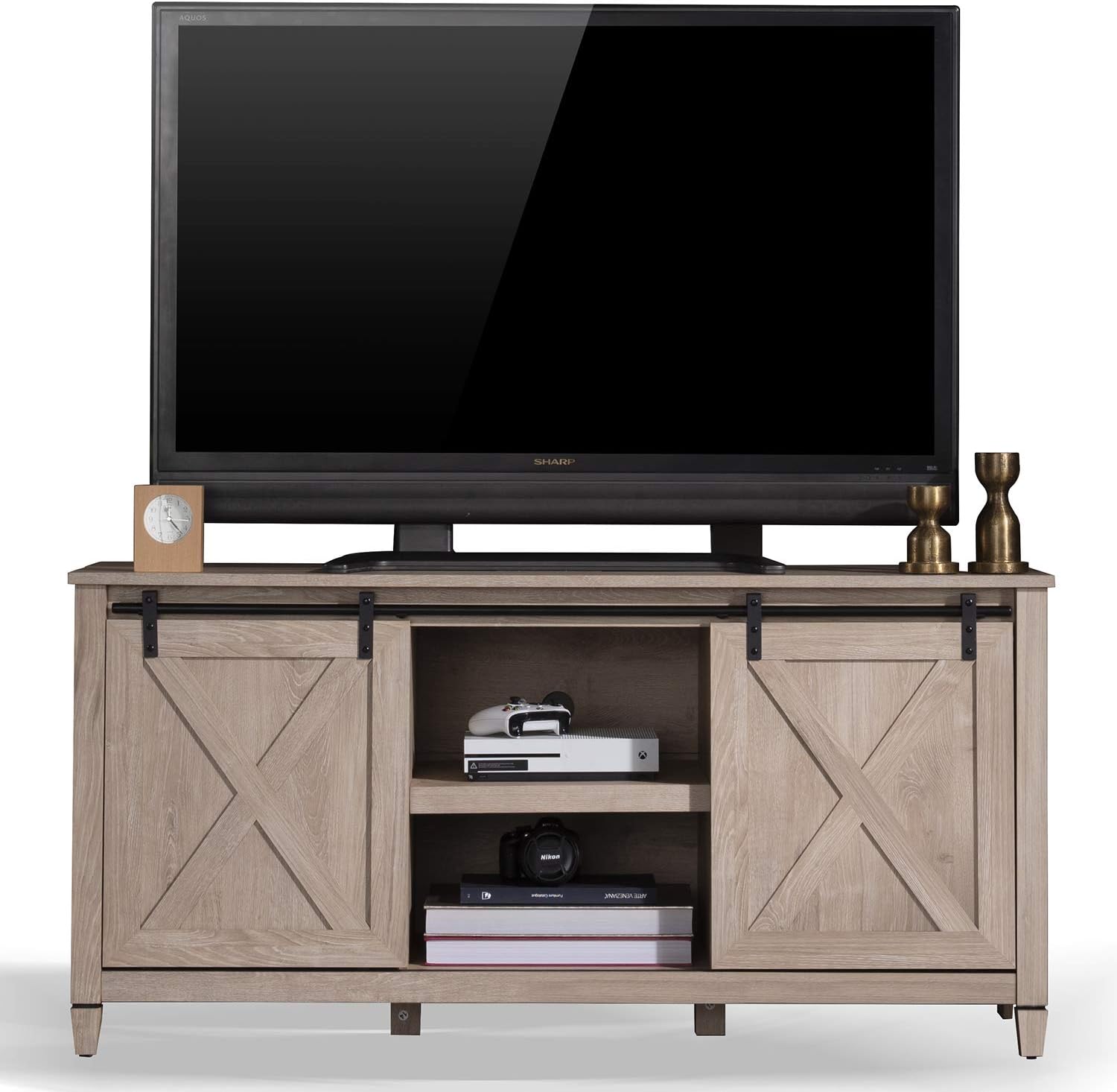 Amazon.com: Caffoz Sliding Barn Door TV Stand for TVs Up to 65 ...