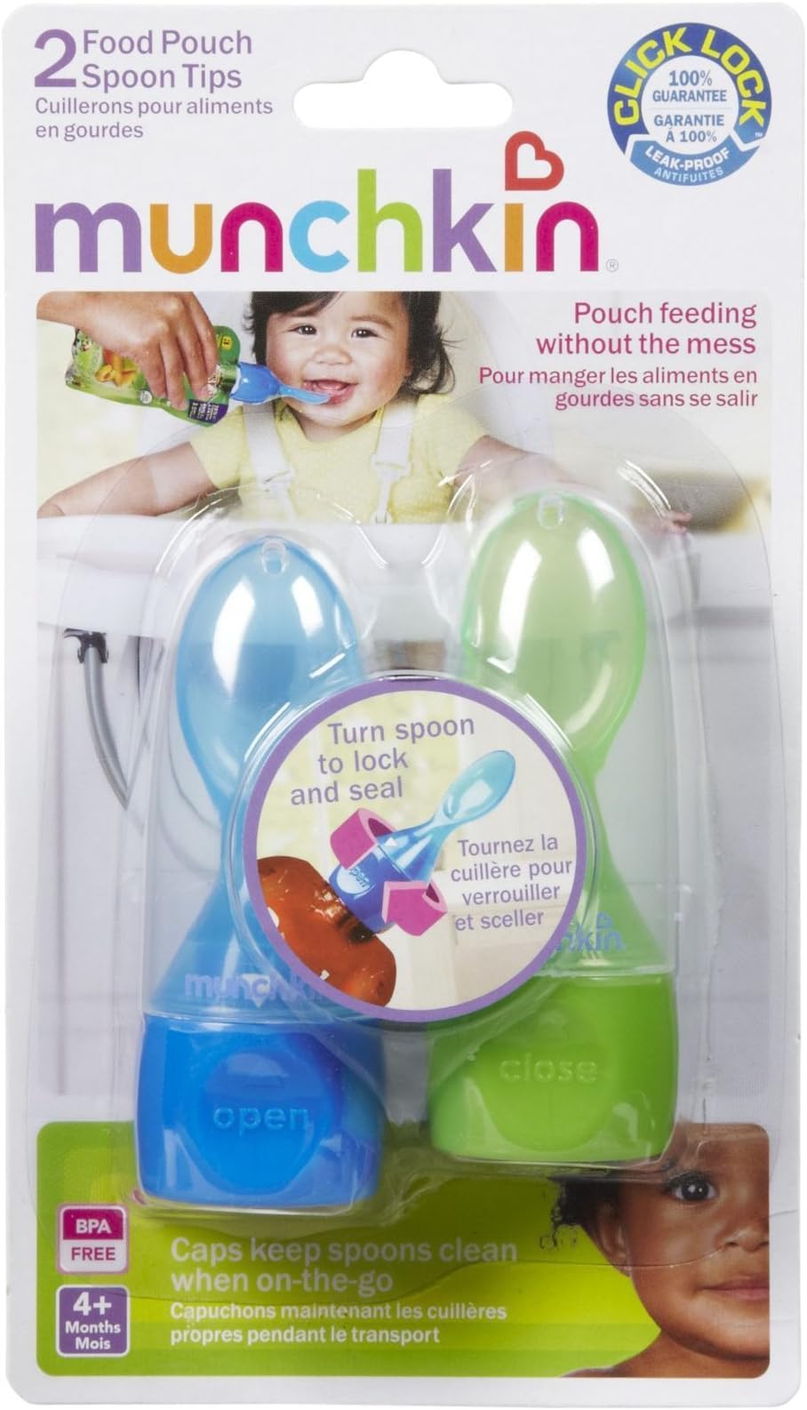 Amazon.com: Munchkin Click Lock Food Pouch Spoon Tips, Multicolor - May ...