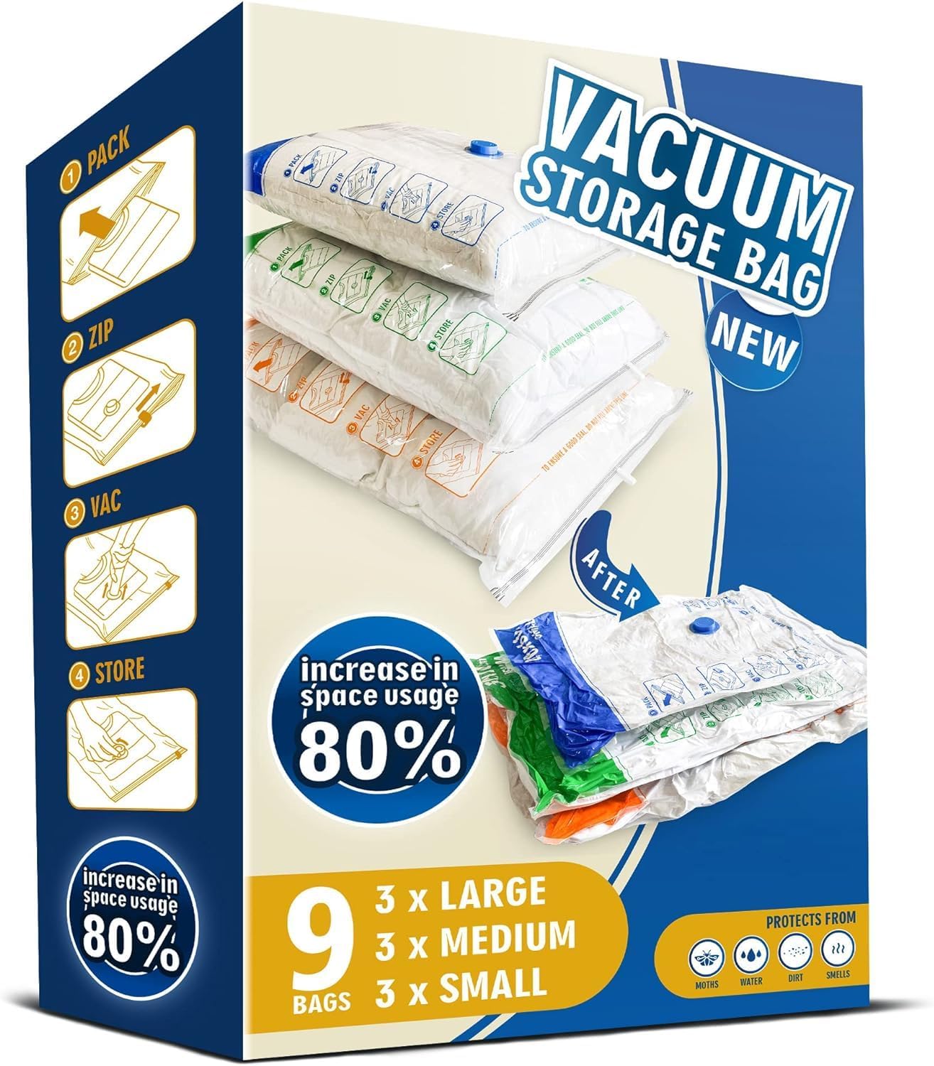 Amazon.com: STORAGE MASTER Vacuum Storage Bags for Clothes, 9 Combo ...