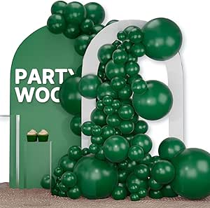Amazon.com: PartyWoo Hunter Green Balloons, 120 pcs Dark Green Balloons Different Sizes Pack of ...