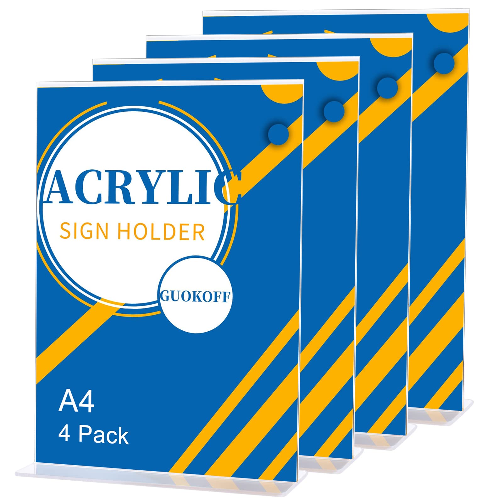 Buy Acrylic Sign Holder A4, 4 Pack T- Shape Double Sided Menu Holder ...