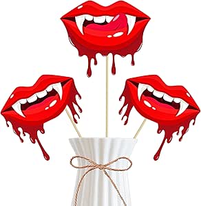 Amazon.com: umoni Have a Bite Centerpiece Sticks 16PCS Vampire Birthday ...