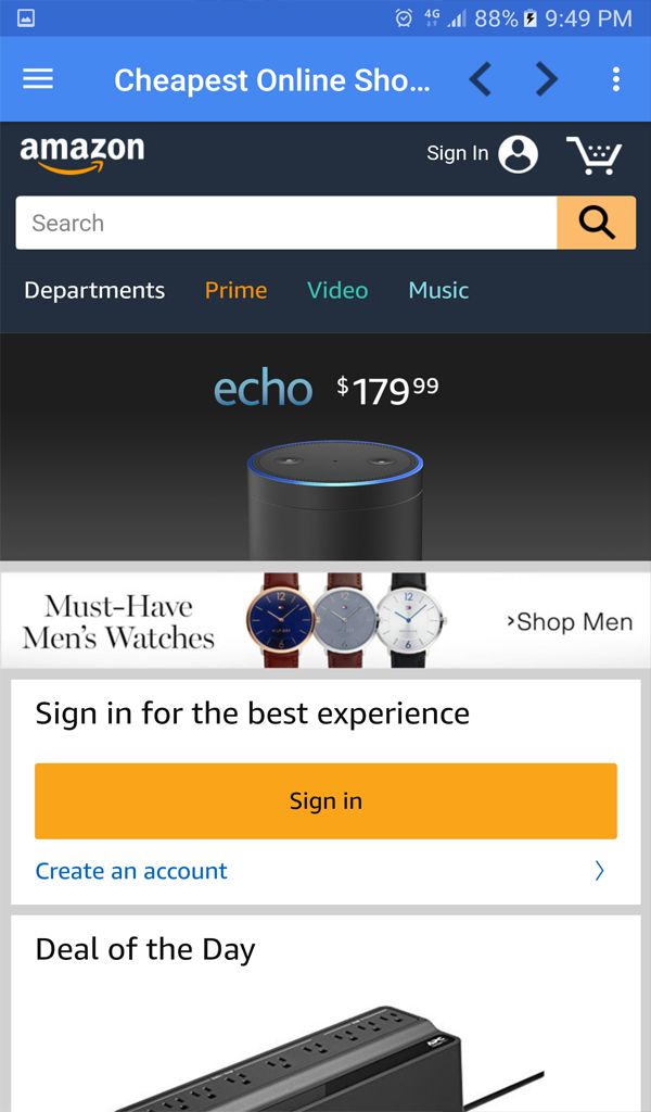 Cheapest Online Shopping W-S - App on Amazon Appstore