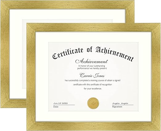 Amazon.com - Frametory, 11x14 Certificate Frame with Mat for 8.5x11 ...