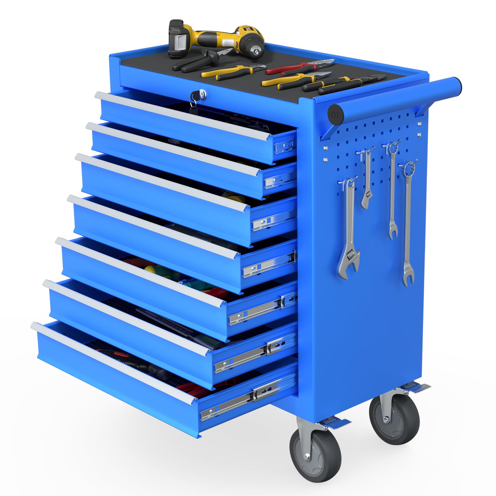 Buy 7-Drawer Rolling Tool Chest, Tool Box with Wheels and Drawers, High ...