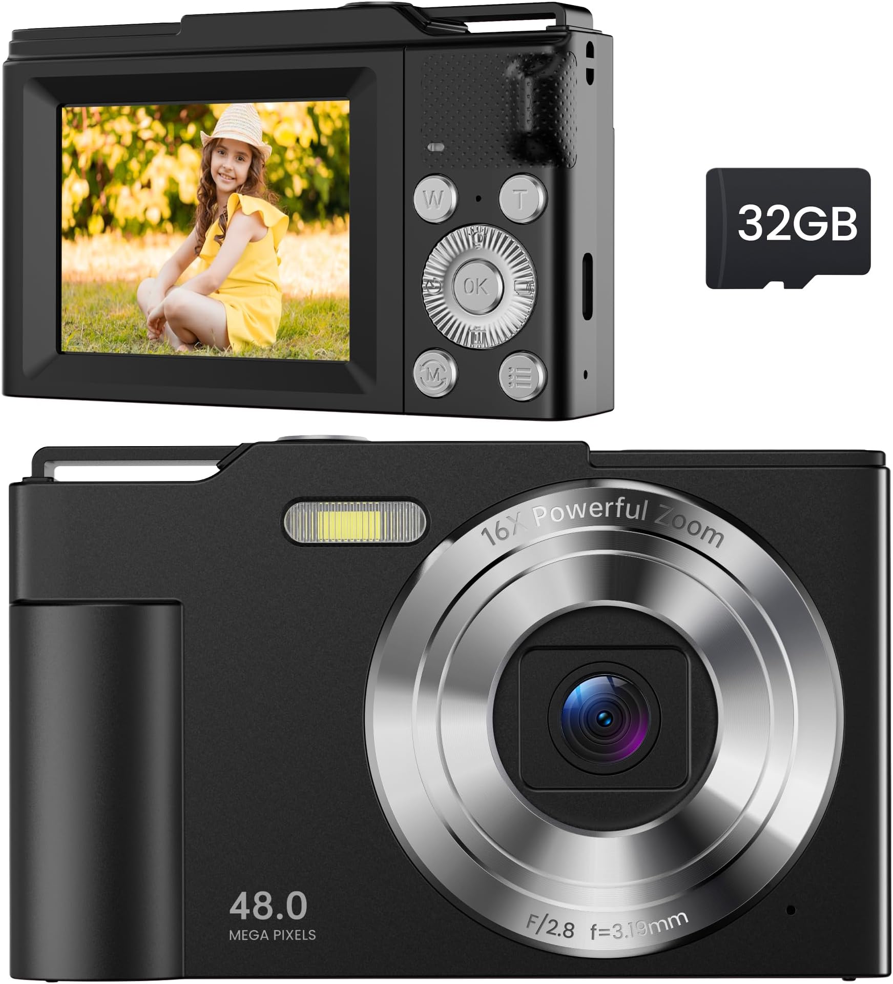Amazon.com : Digital Camera for Kids: Black Camera for Teens ...