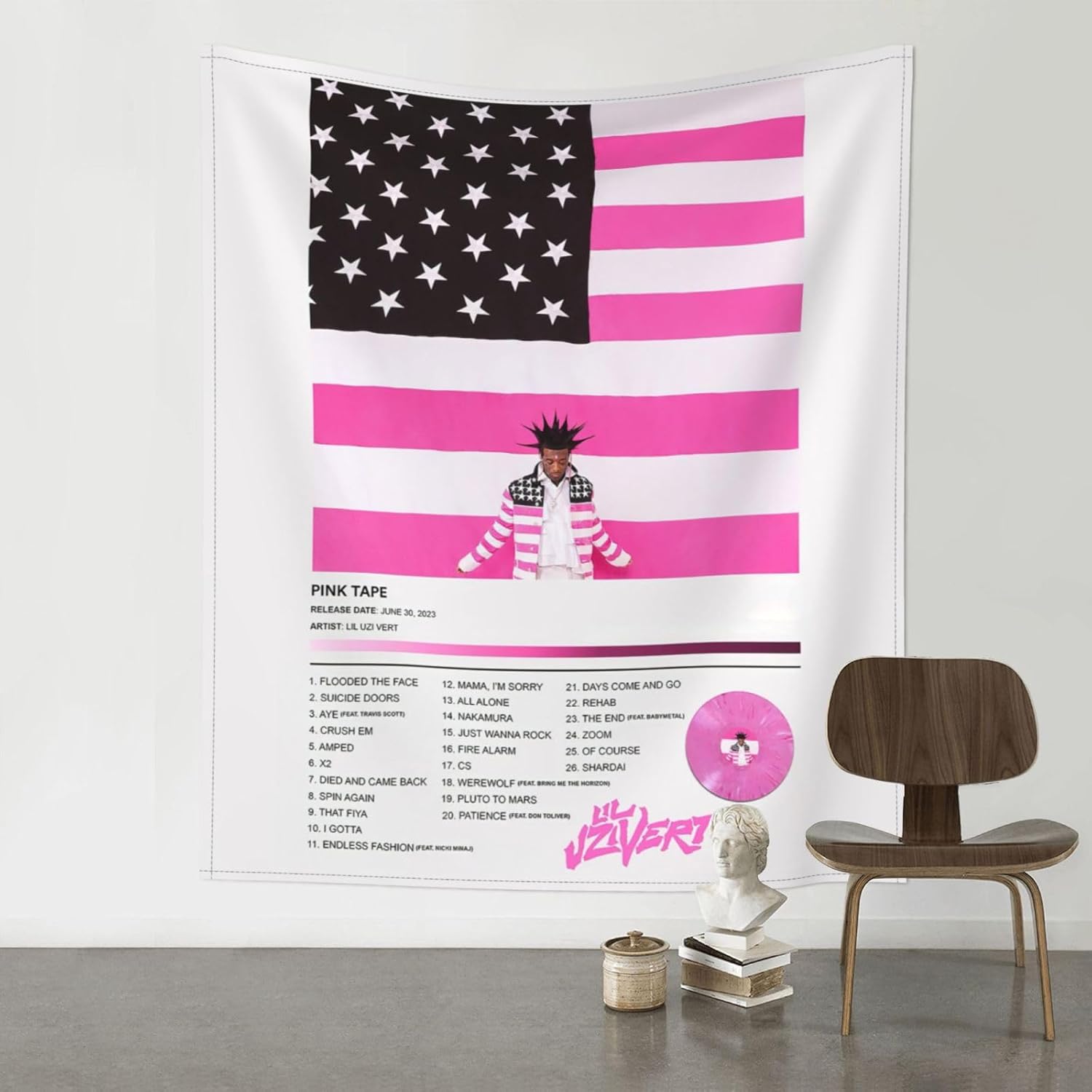 Amazon.com: COUEYITB Pink Rap Tape Tapestry 51x60 in Party Flag Wall ...
