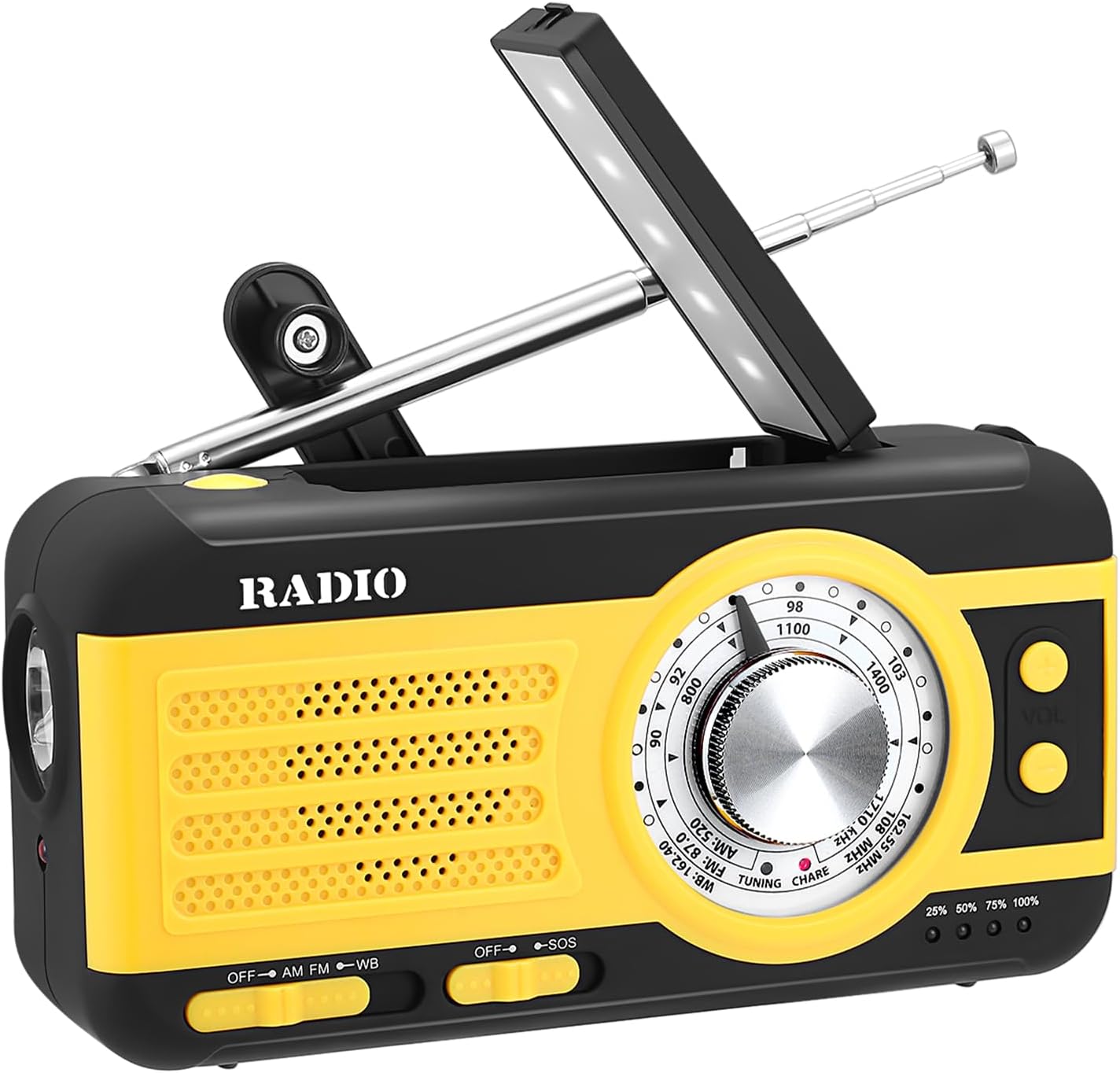 Amazon.com: AM FM/WB NOAA Dynamo Hand Crank Radio with Alert/SOS/Torch ...