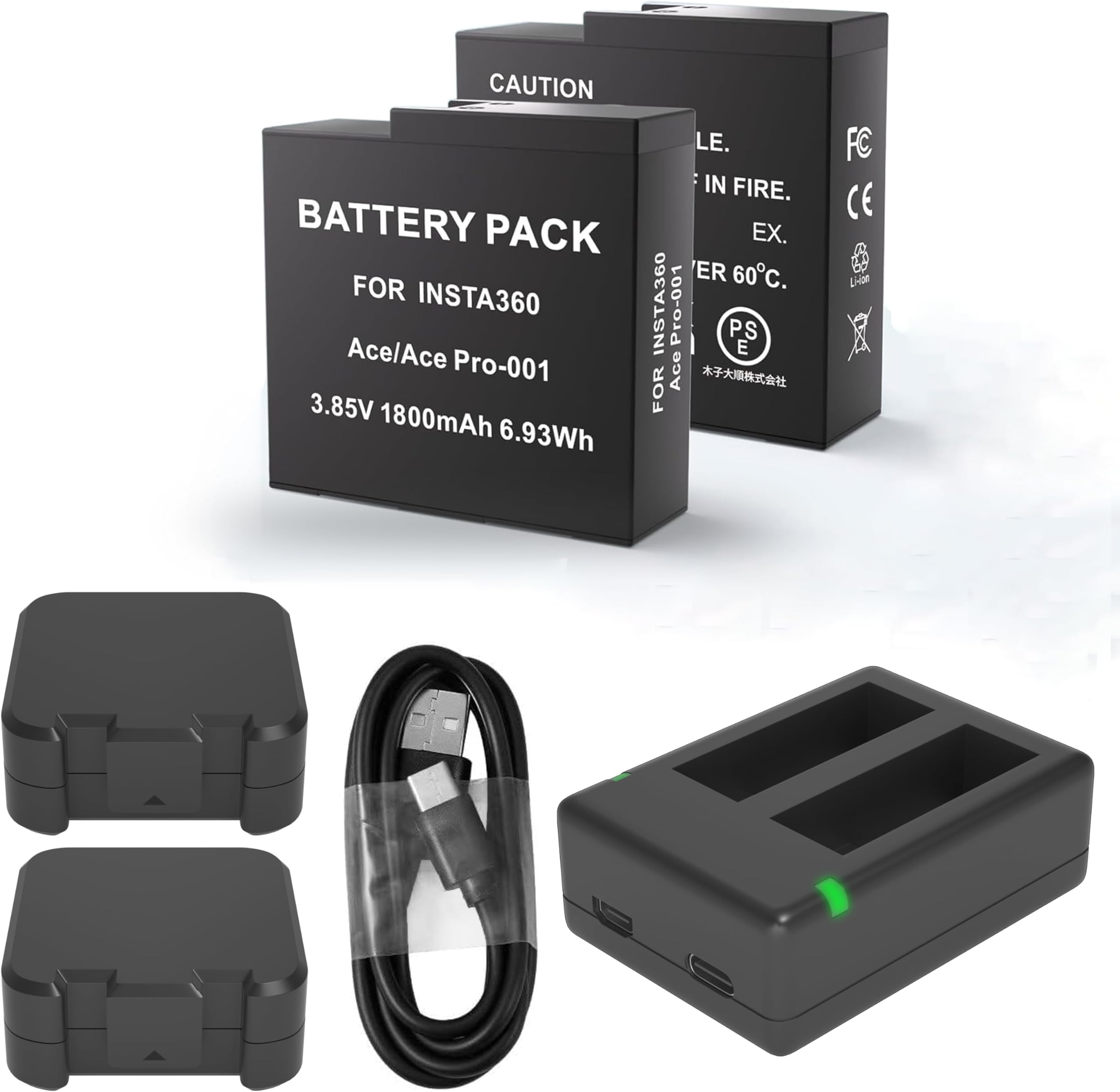 Amazon.com: 2 Pack Batteries fit for Insta360 X3 Camera, 3-Channel ...