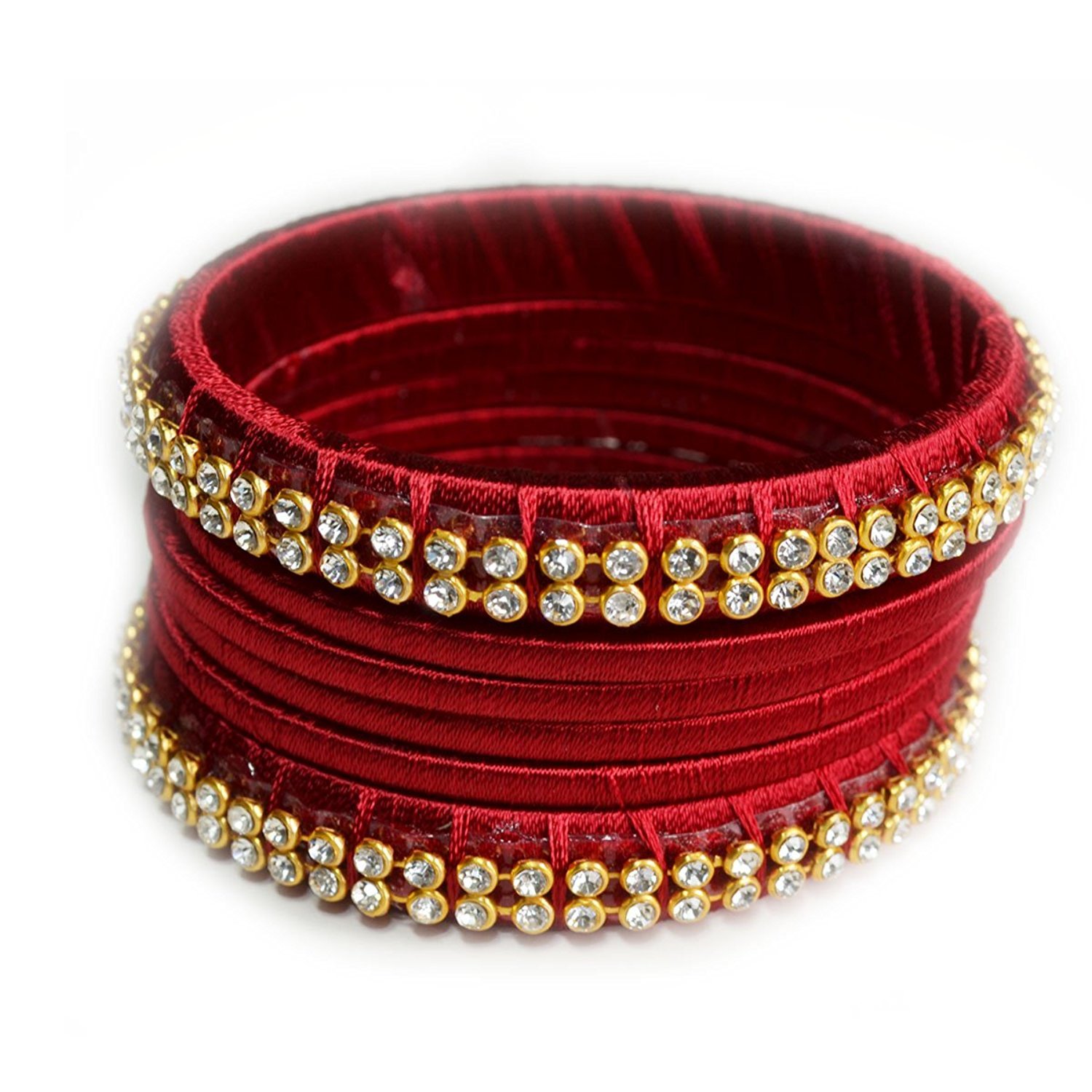 Buy Yathnics Traditional Multi Colour Silk thread Bangles for Women and ...