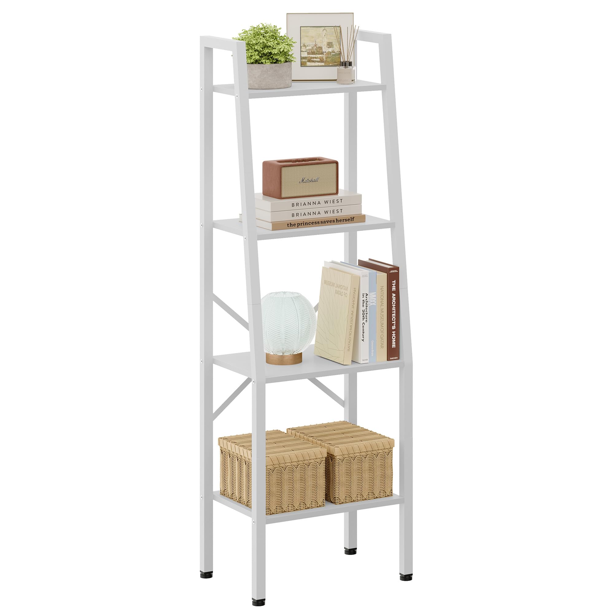 Snapklik.com : Hoctieon Ladder Shelf Bookcase, 4-Tier Ladder Bookshelf ...