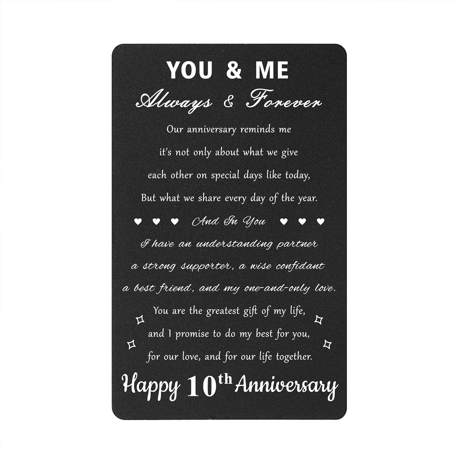 Amazon.com : Personalized 10 Year Anniversary Card Gifts for Women ...