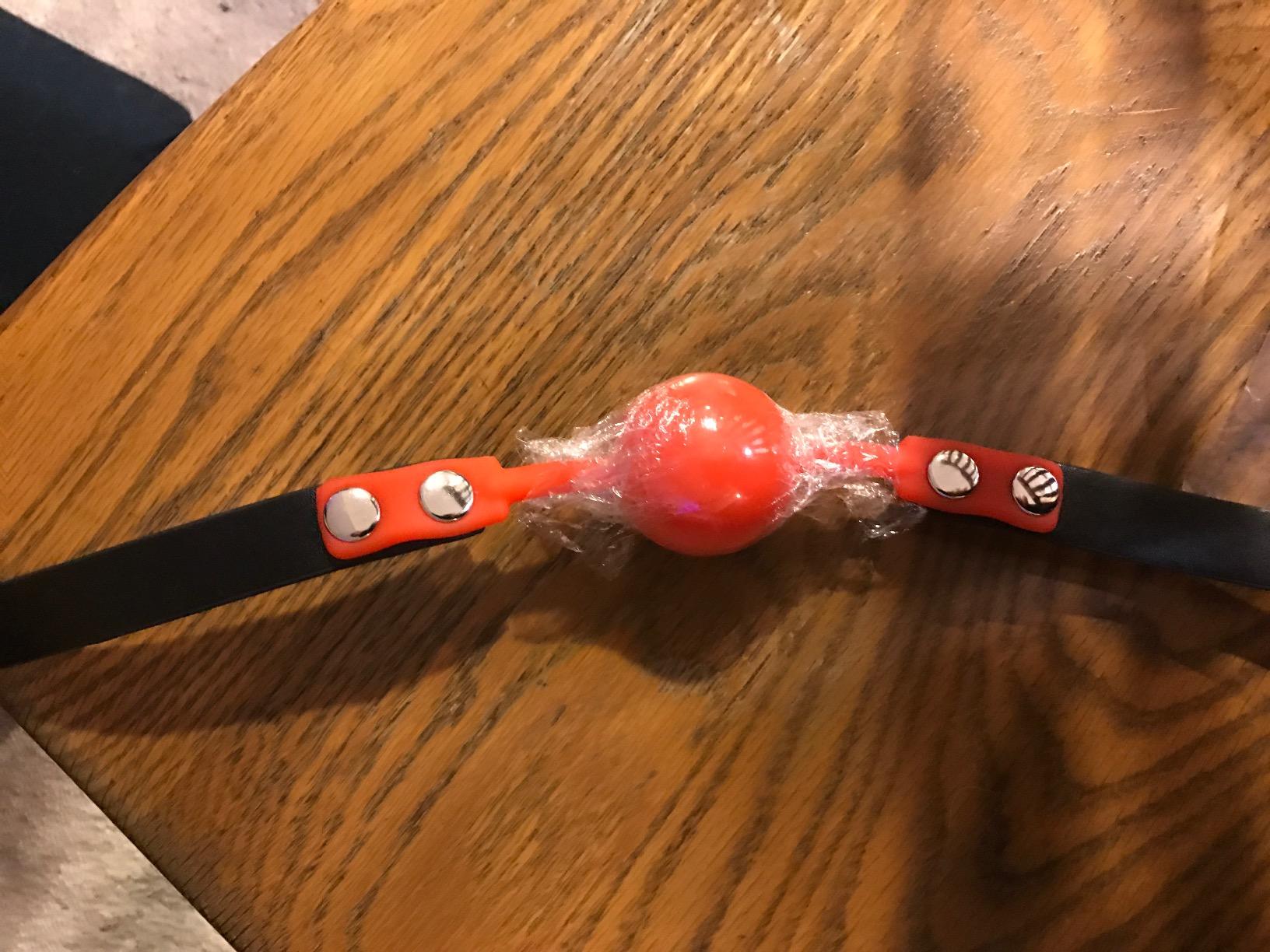 Amazon.com: Leather Breathable Ball Gag Silicone Red Ball(Red) : Health ...