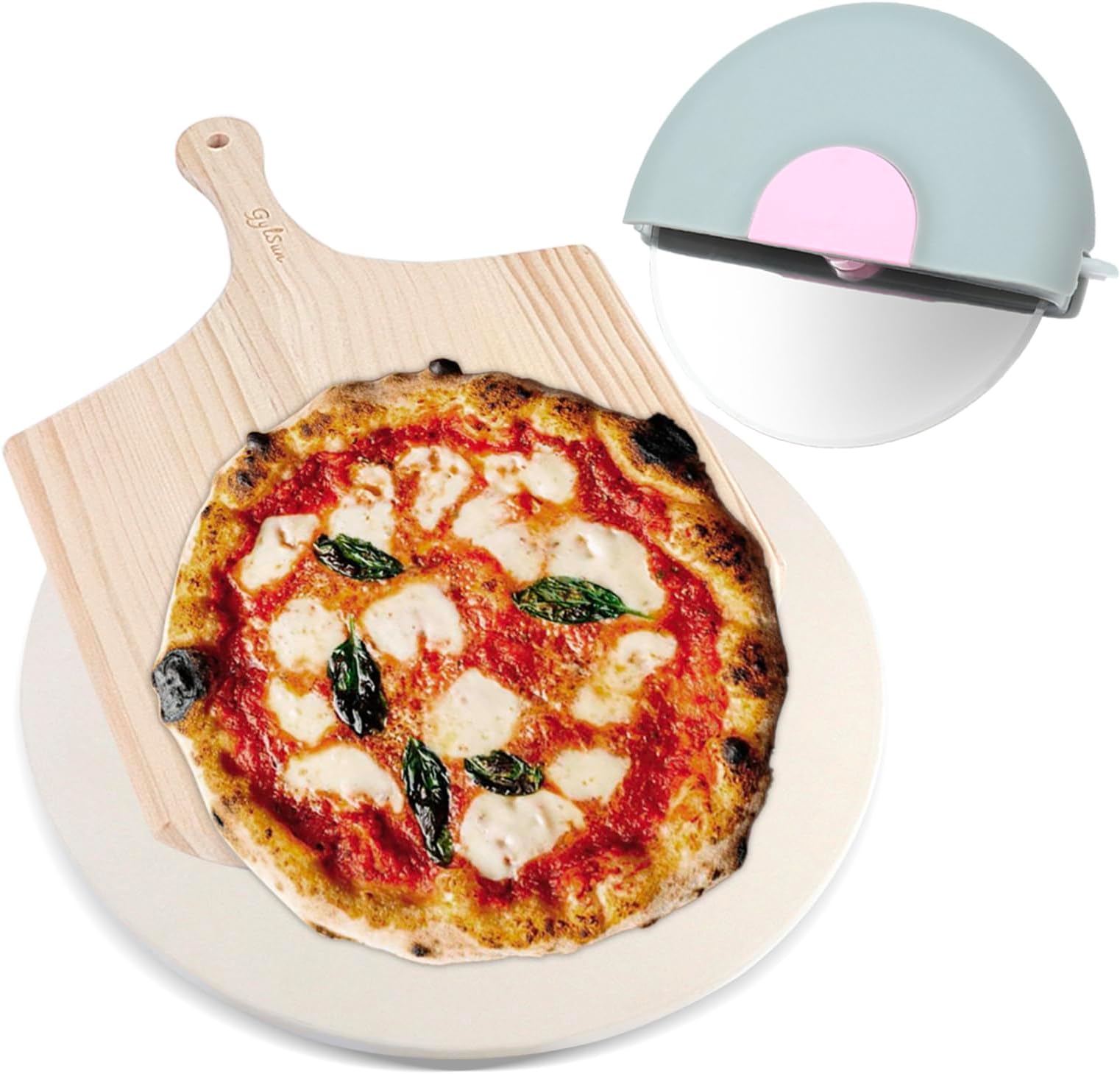 FR Enterprises Pizza Stone for Oven - Round Stone with Pizza Peel ...