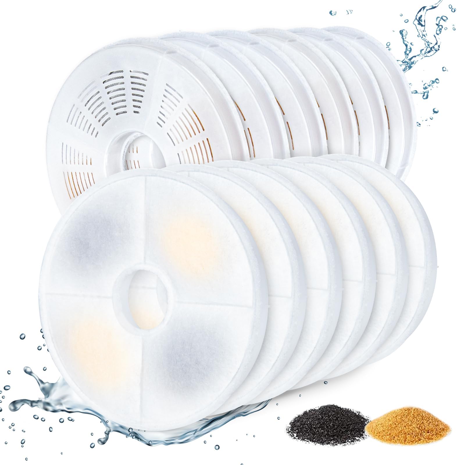 Amazon.com : 12 Pack Cat Water Fountain Filter Compatible with Catit ...