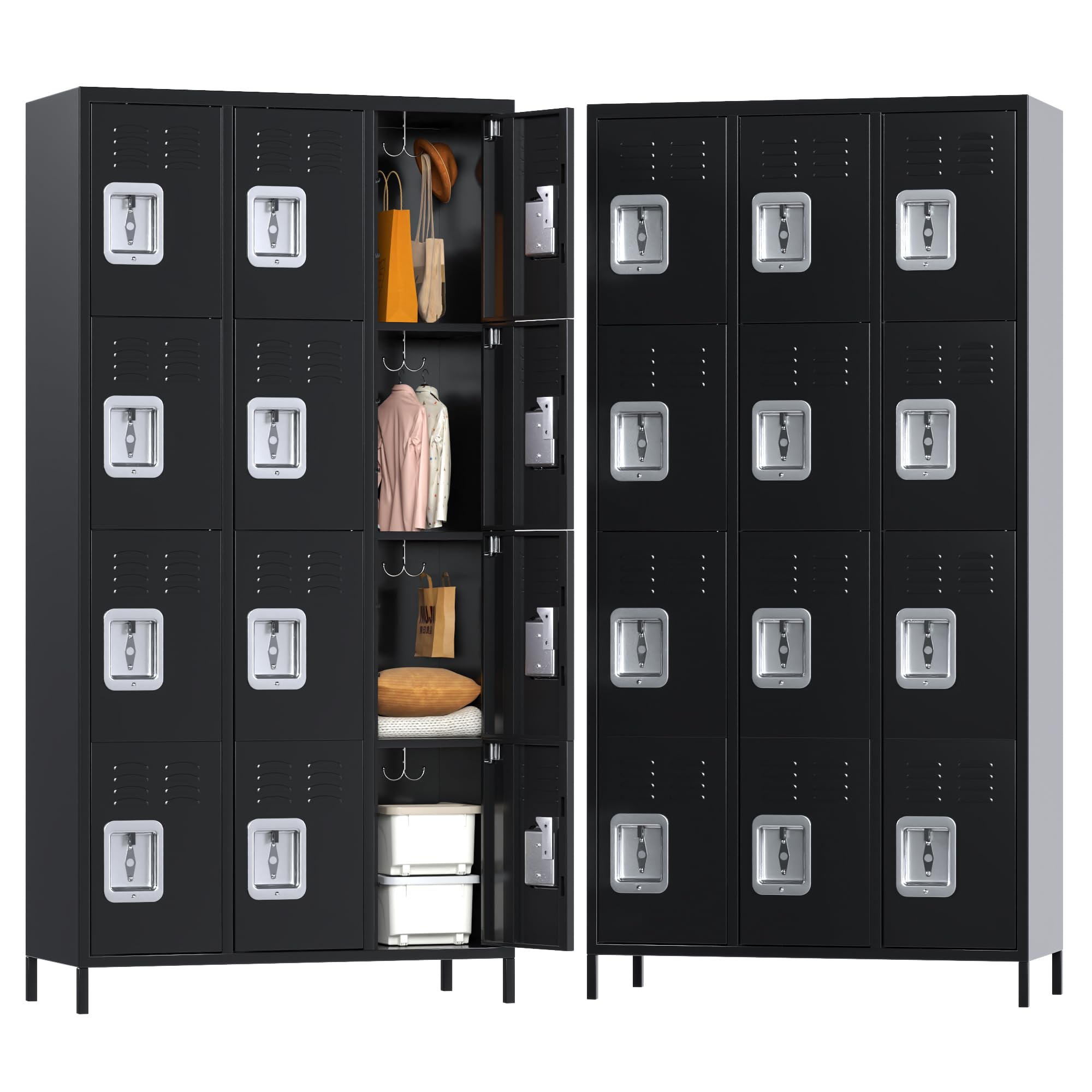 Amazon.com: METALYEYE Black Metal Storage Locker for Employees, 12 ...