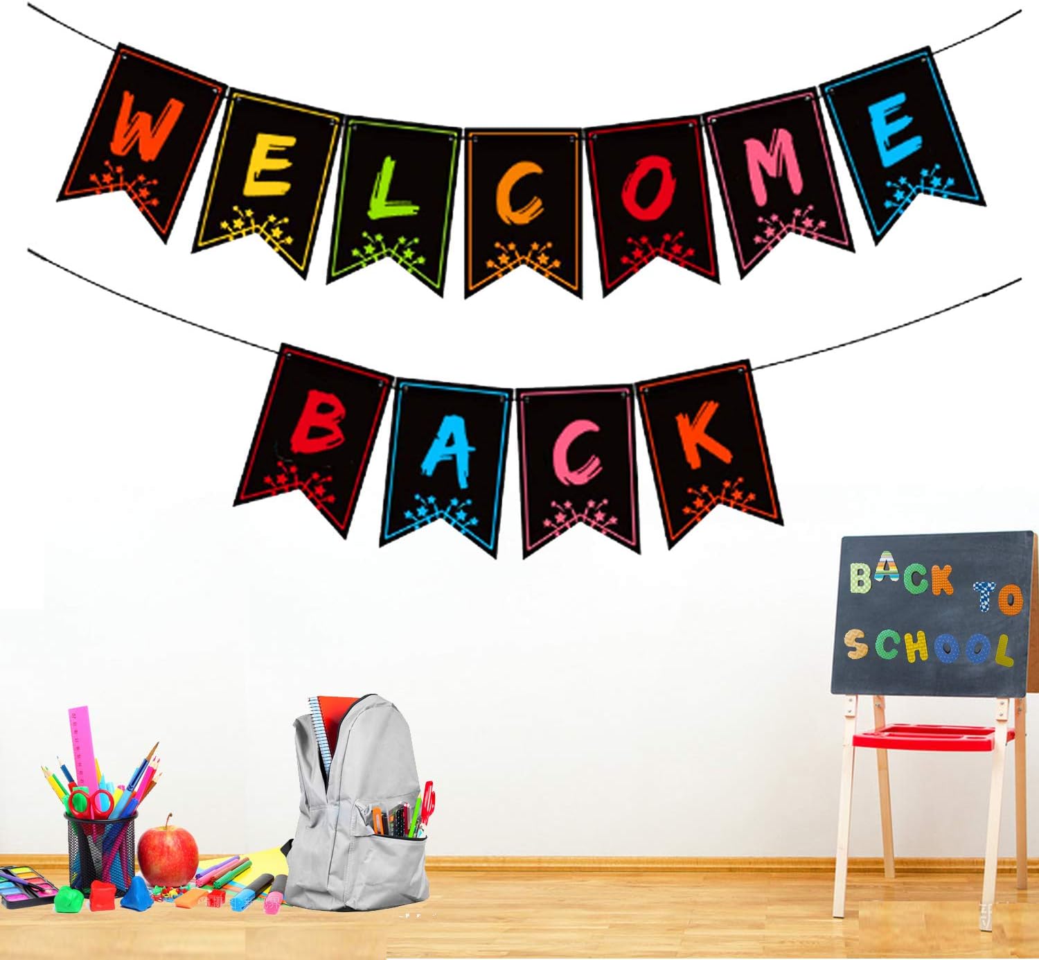 Amazon.com: Welcome Back Banner for Classroom Decorations, Welcome ...