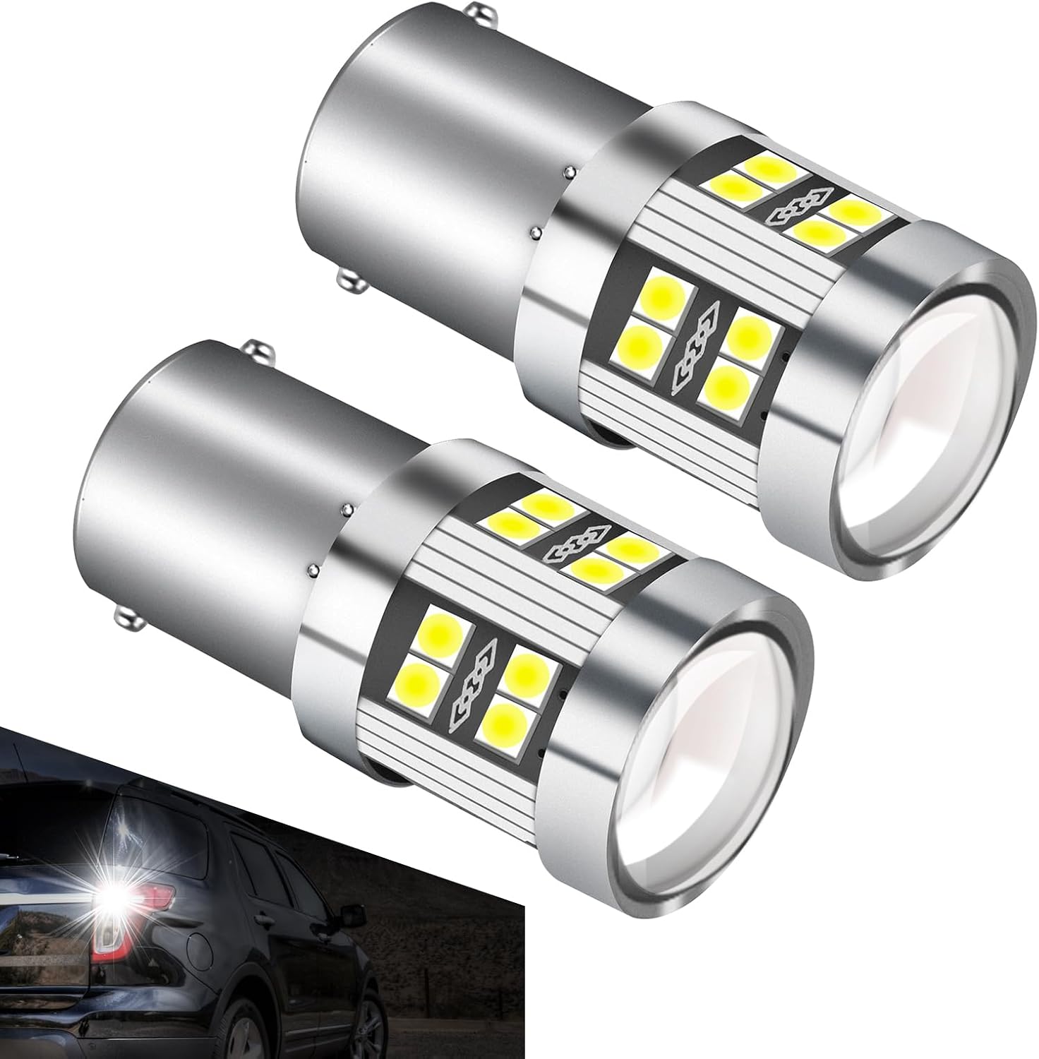 P21w 1156 Ba15s LED Bulb White 6000K 6W 12V-24V DC10-30V Super Bright ...