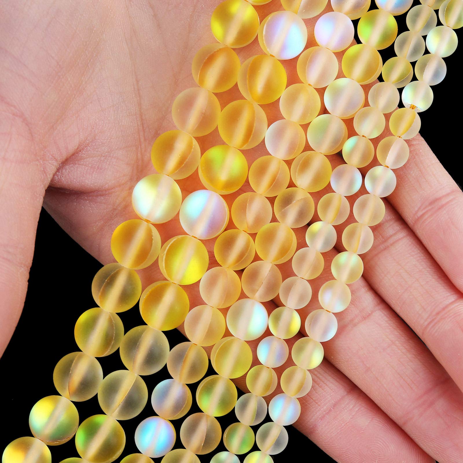 Green Glass Beads Matte Brown Aurora Crystal Glass Beads, 8MM Frosted ...