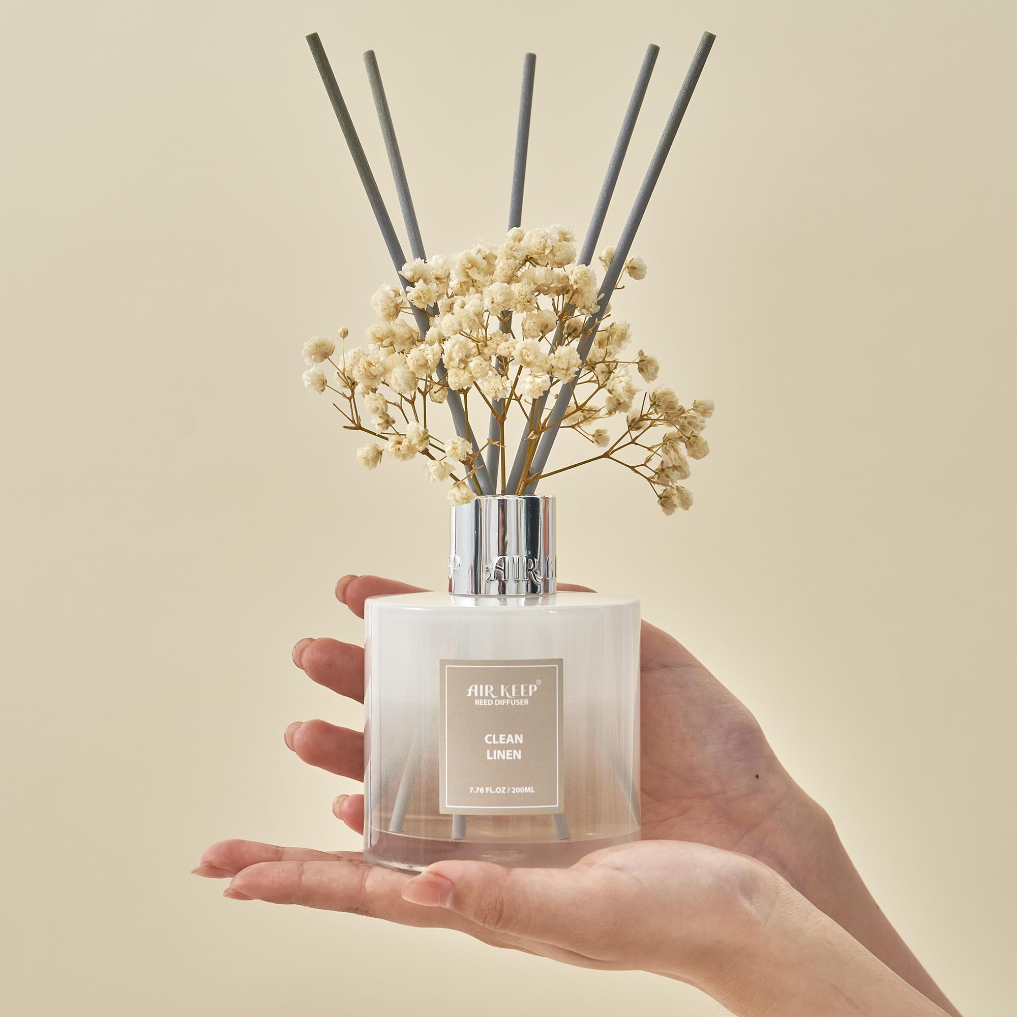 Snapklik.com : Airkeep Reed Diffuser Set/Clean Linen/676 Fl Oz