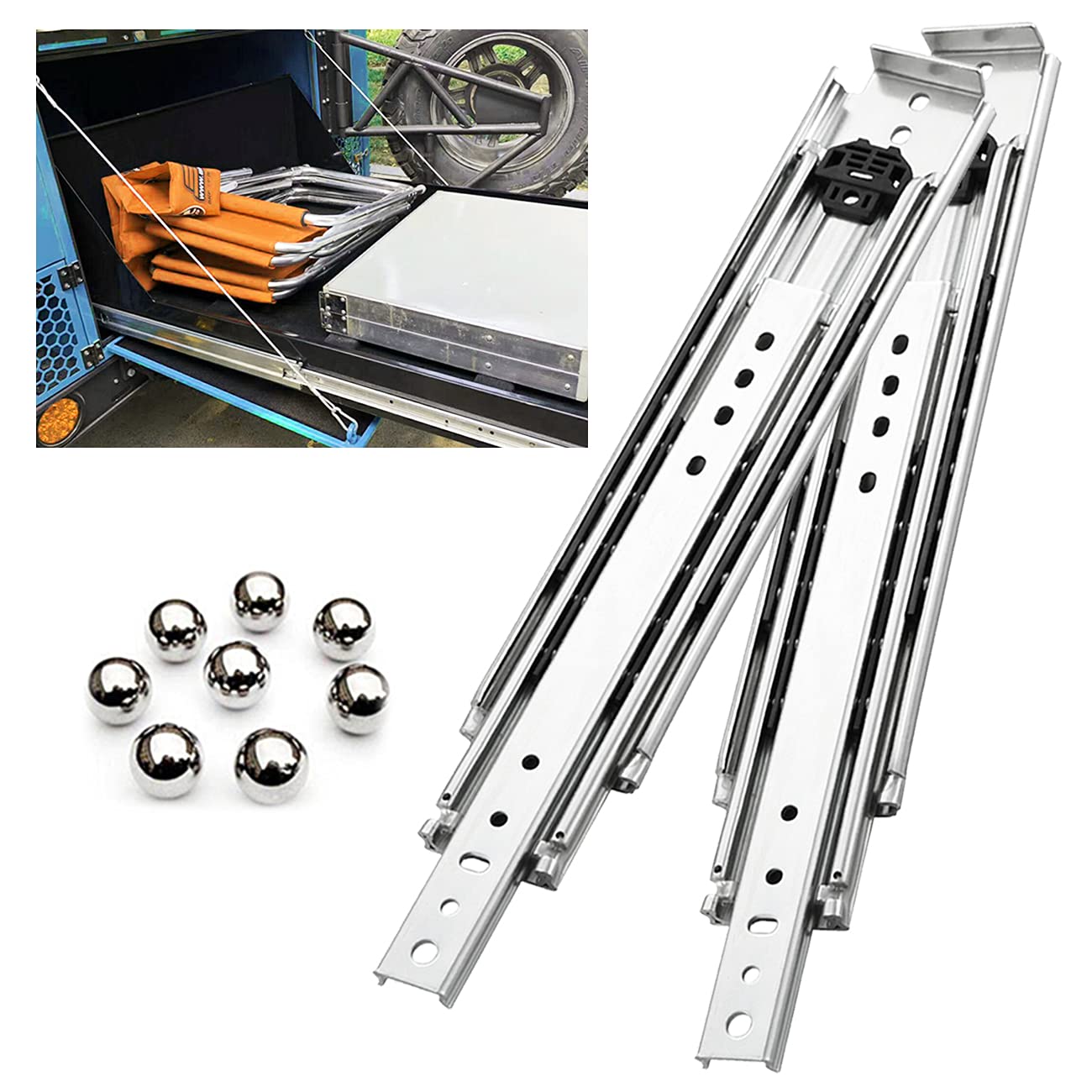 Buy YENUO Heavy Duty Drawer Slides Full Extension 16 inch 400mm Ball ...