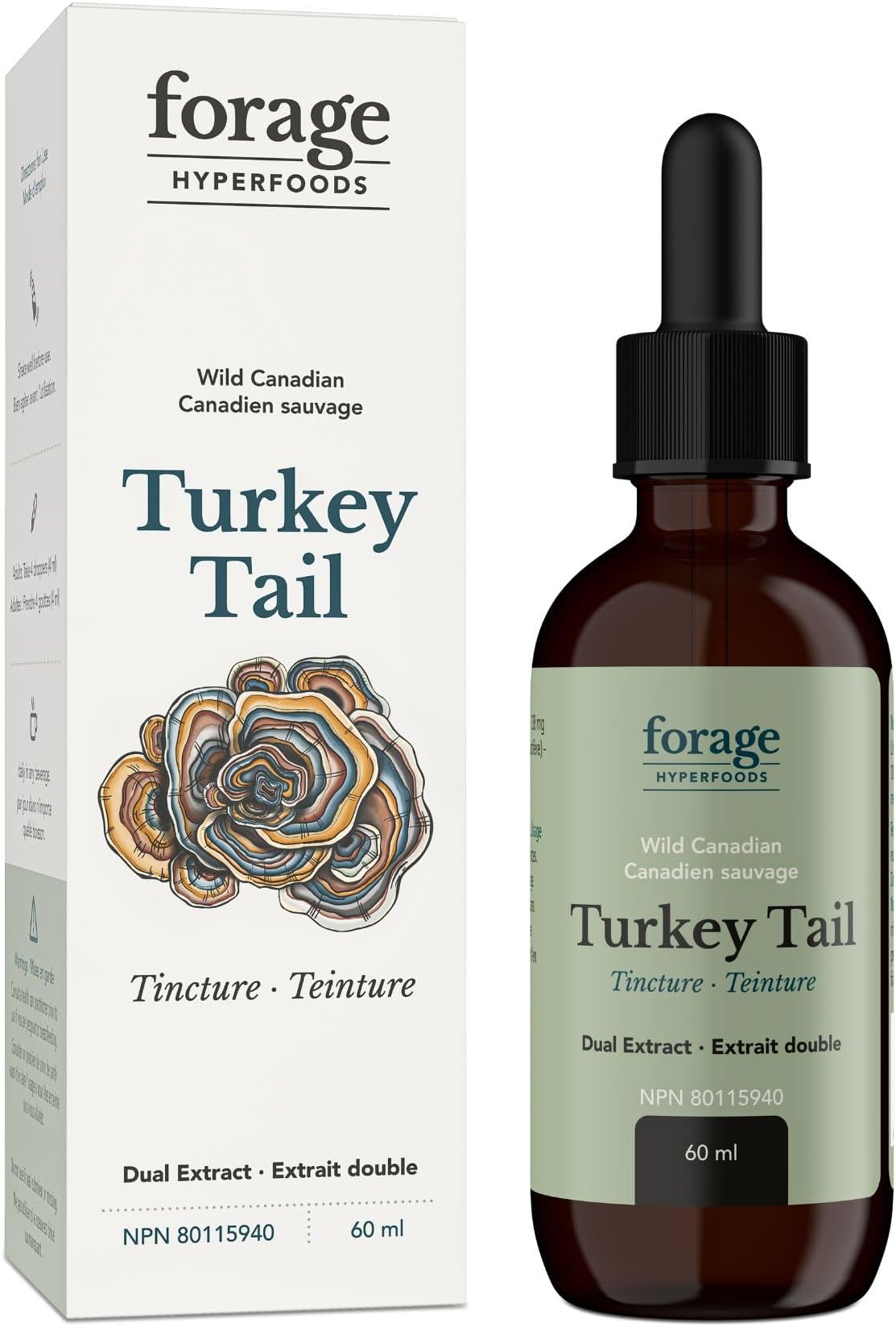 Amazon.com: Forage Hyperfoods - Turkey Tail Mushroom Tincture, Mushroom ...