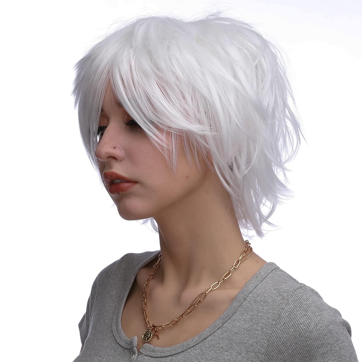 Amazon.com : Benehair Short Cosplay Wigs Unisex Short Spiky Layered ...
