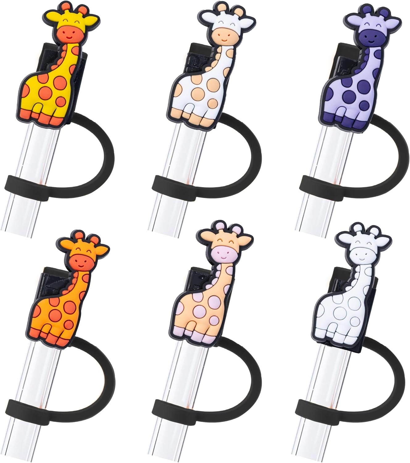 Amazon.com: Giraffe Straw Topper, 10mm (0.4in) Animal Straw Covers for ...