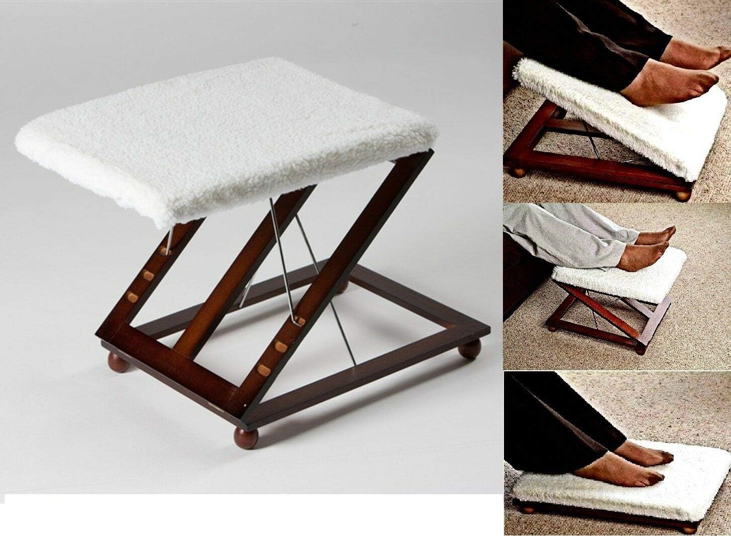 THE MORE SHOP Comfort Footstool - Tri Relax Adjustable Footrest, Brown ...