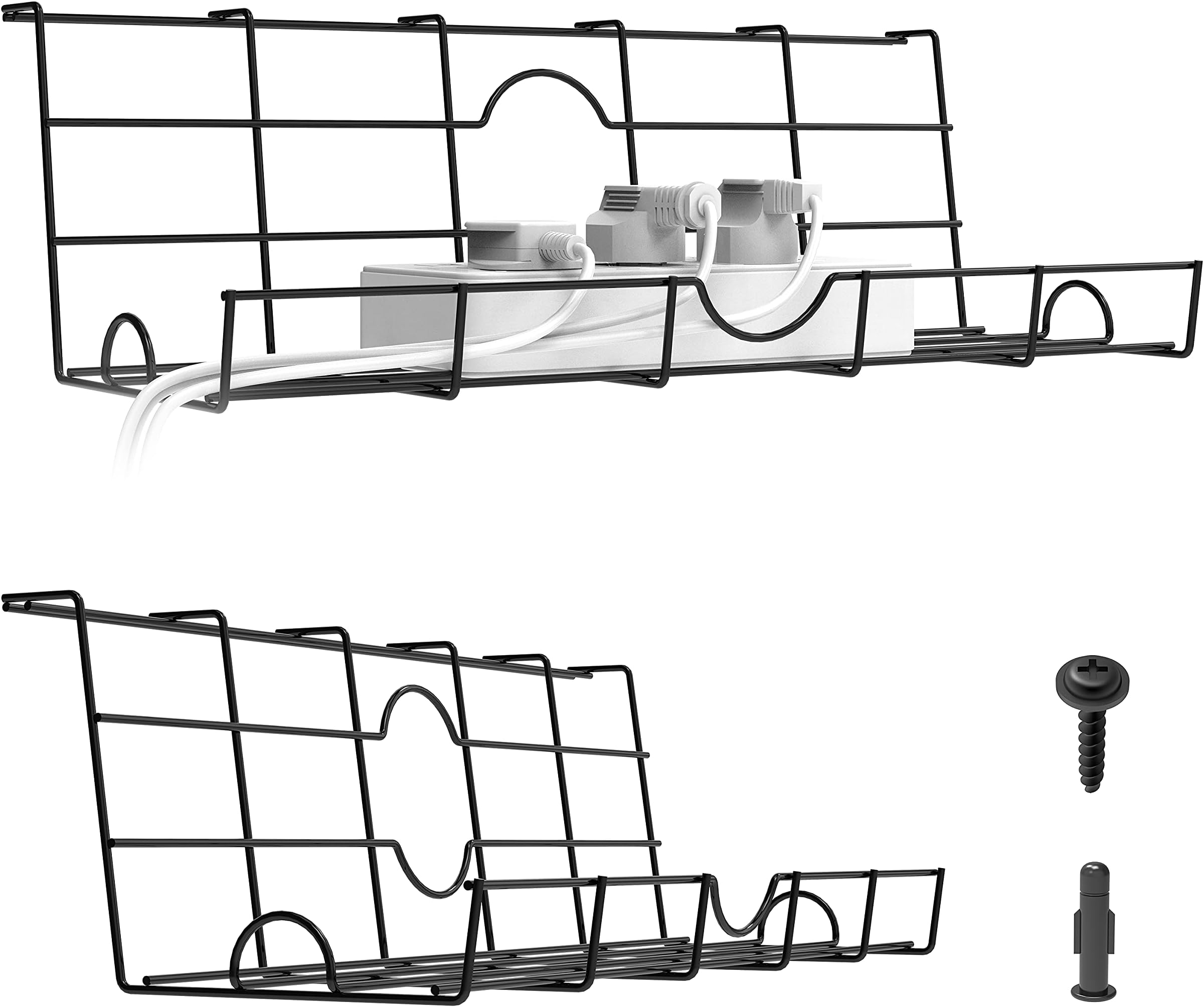 Amazon.com: Auledio Desk Cable Management Tray, Cable Organizer for ...
