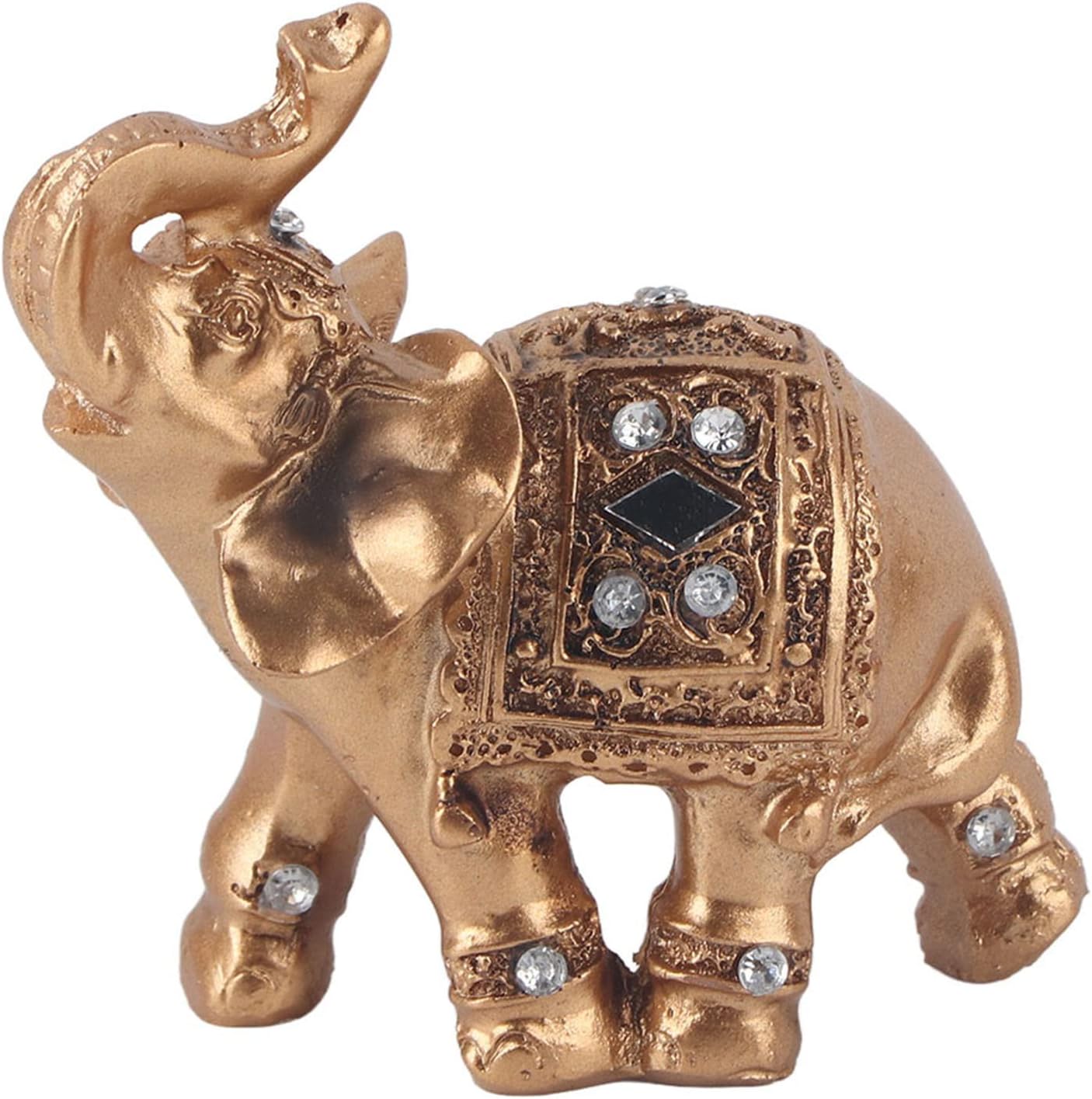 Amazon.com: Elegant Statue Figurine Golden Elephant, Gold Color ...