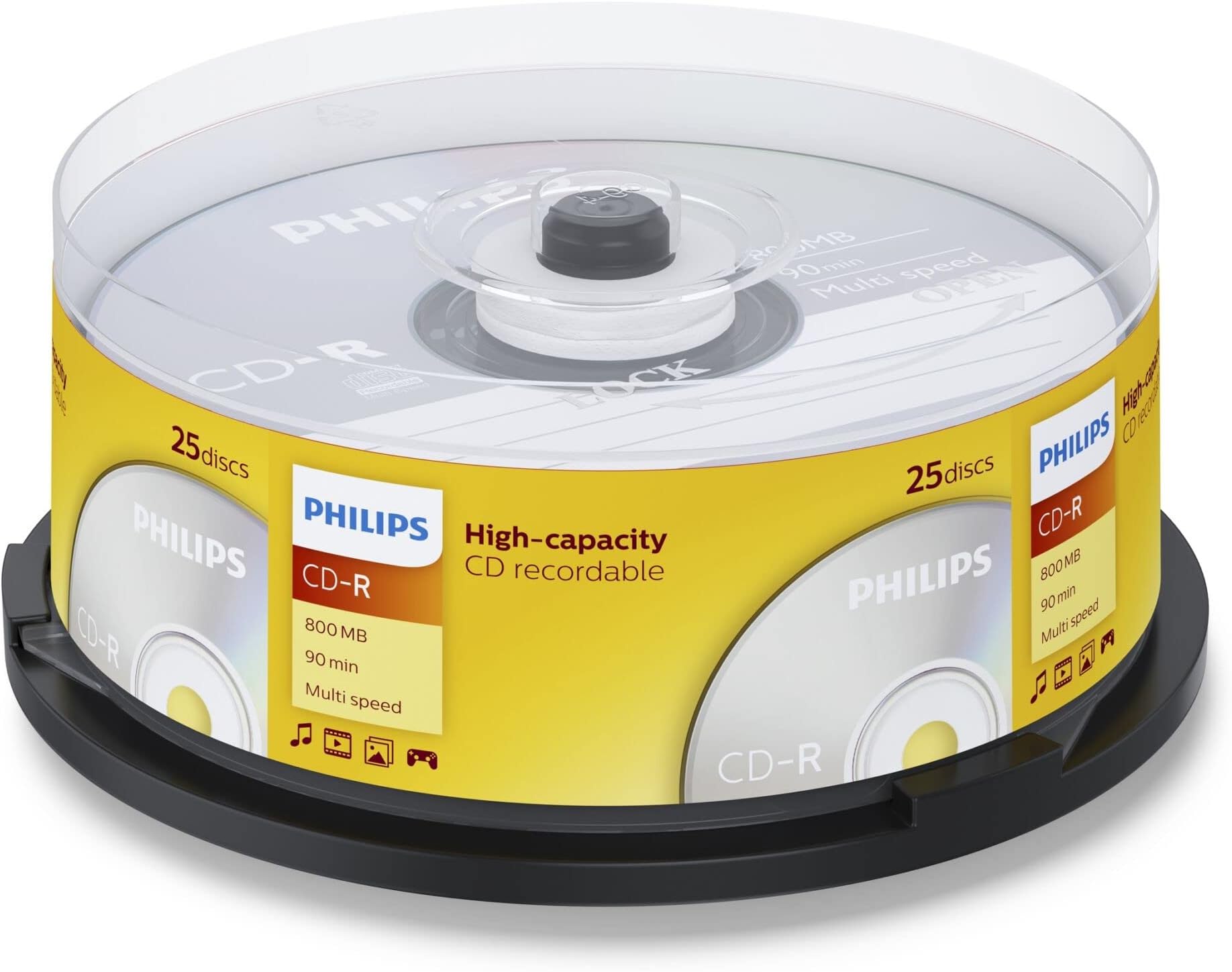 Philips CD-R 800 MB Data (Gbyte/90 Minuten, Multi Speed Recording 25er ...