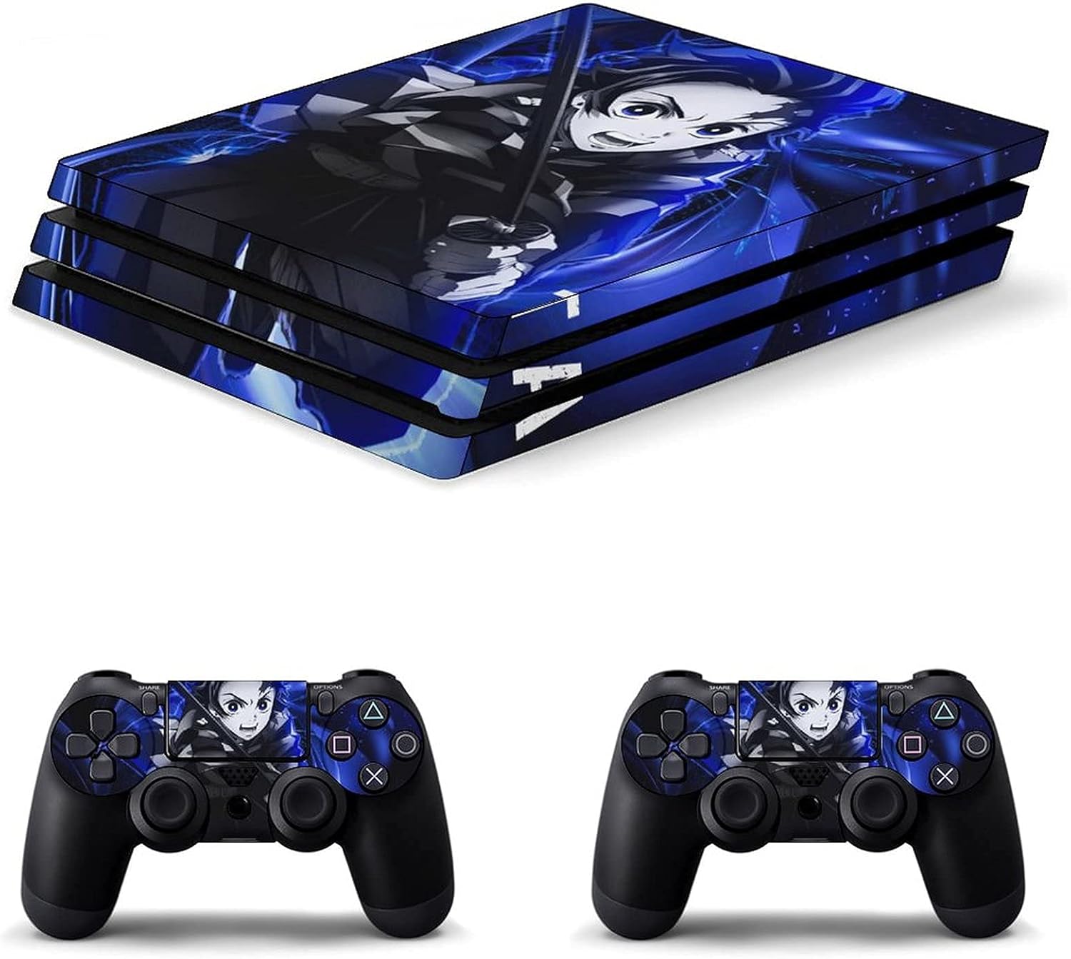 Amazon.com: Demon Slayer PS4 Pro Controller and Console Skin Sticker ...