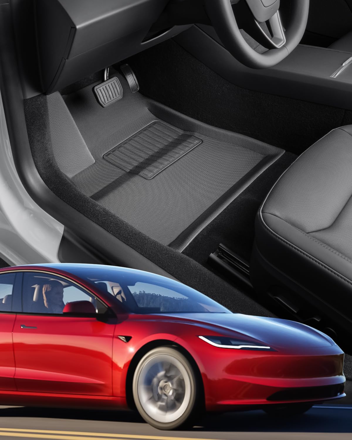 Tesla 3w Floor Mats Rear Cargo Liners For Tesla Model 3 Highland 2025 ...