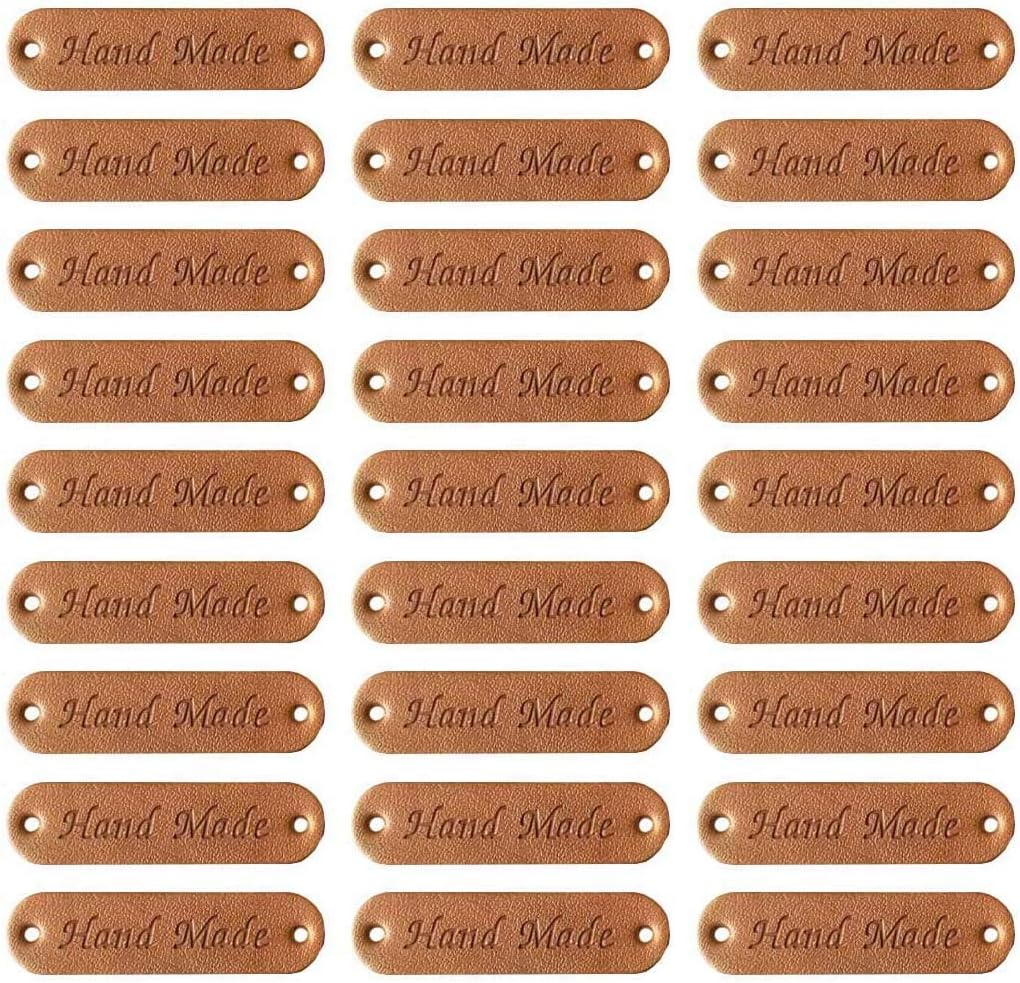 Amazon.com : Juland PU Leather Label Clothing Hand Made Embossed Tag ...