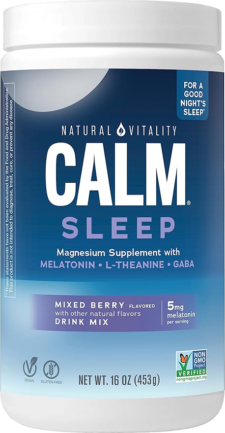 Amazon.com: Natural Vitality Calm Sleep, Melatonin & Magnesium Citrate ...