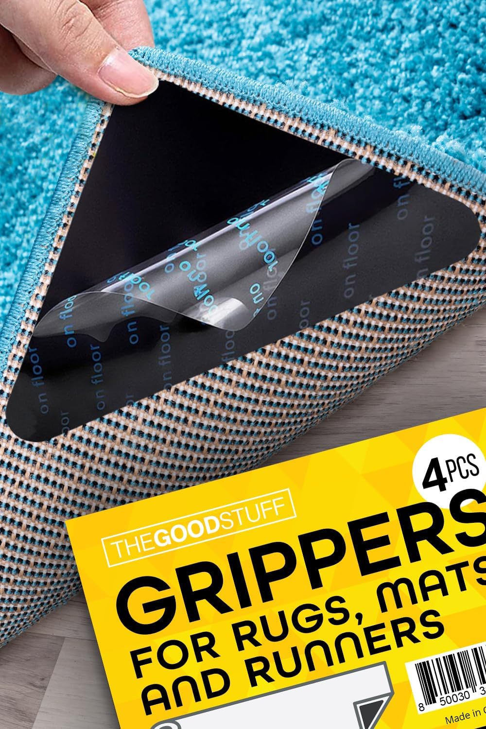 Amazon.com: Four Rug Corner Grippers, Anti Slip Grips for Hardwood ...