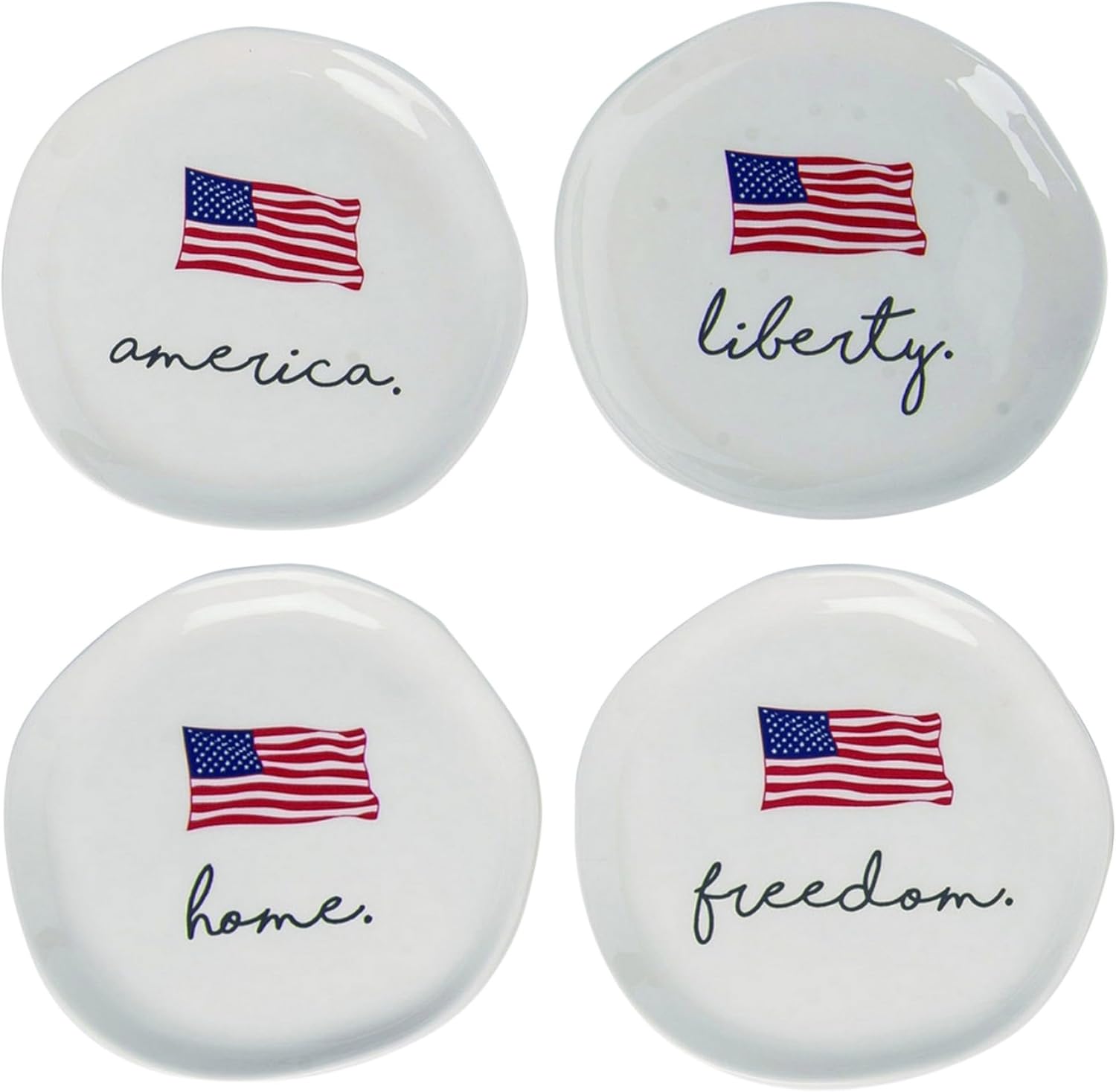 Amazon.com | Transpac American USA Flag Red White Blue Cermaic ...